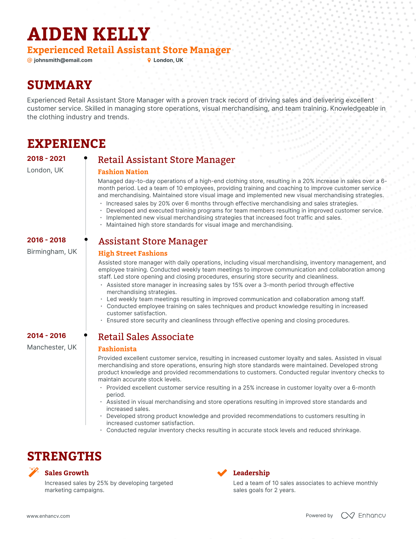 5 Retail Assistant Store Manager Resume Examples & Guide for 2023