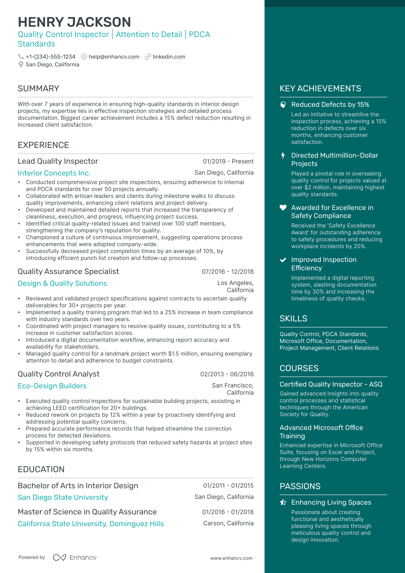10 Quality Control Inspector Resume Examples & Guide for 2026