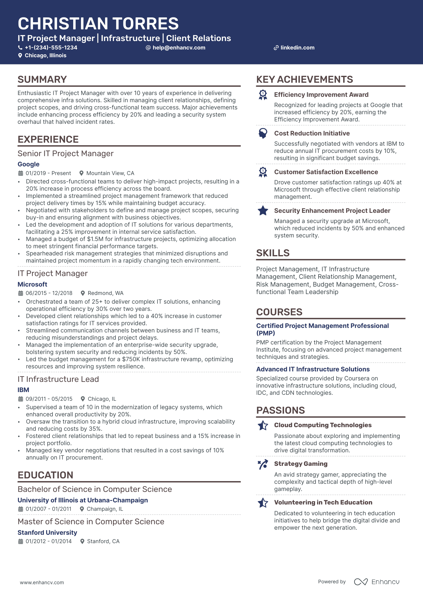 10 Infrastructure Project Manager Resume Examples & Guide for 2025