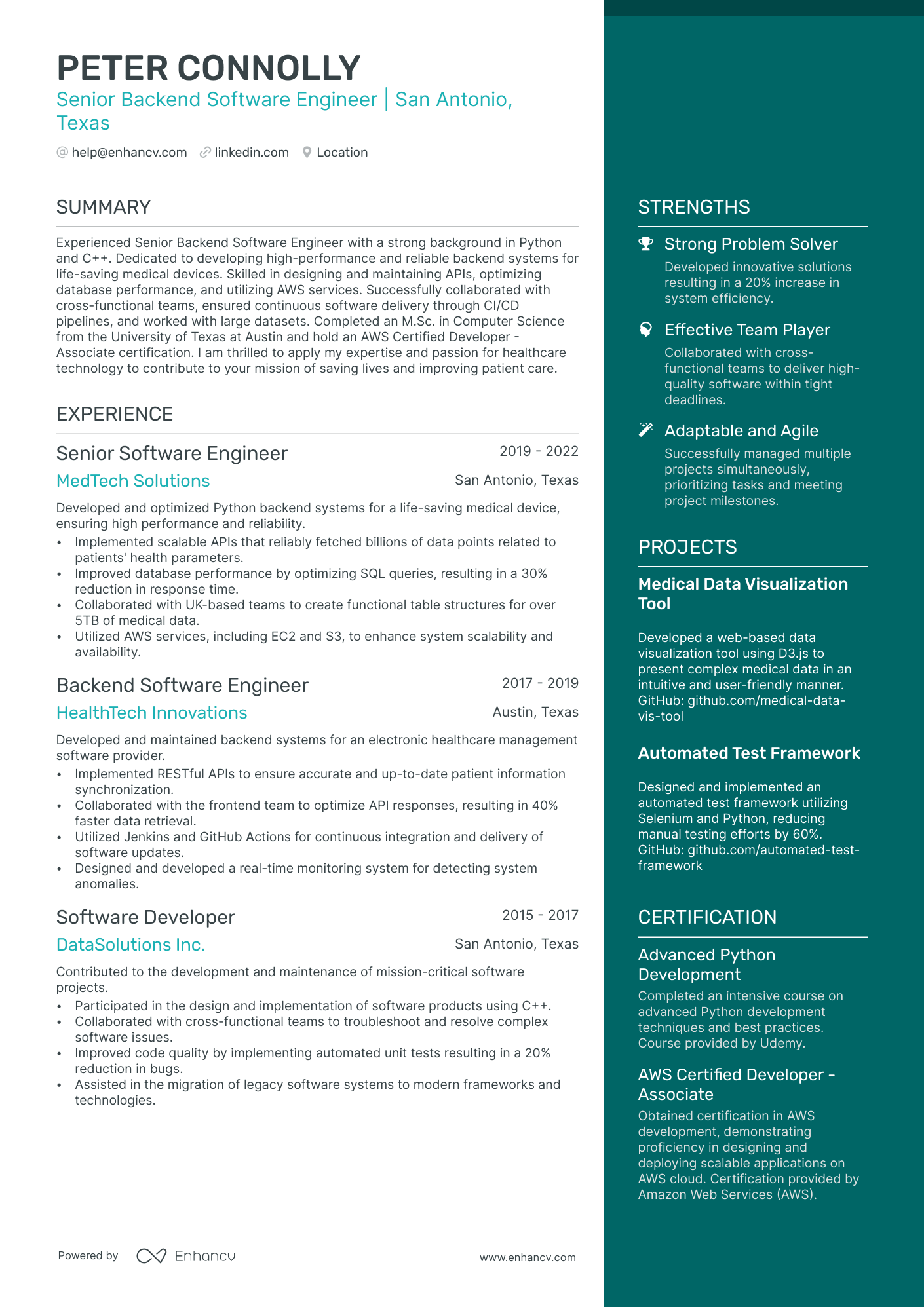 5 AWS Data Engineer Resume Examples & Guide for 2024