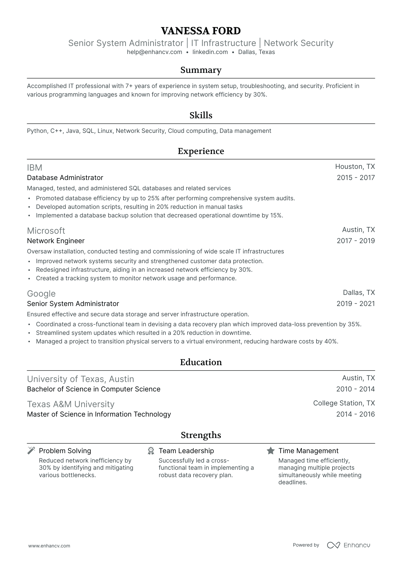 10 Senior System Administrator Resume Examples & Guide for 2025