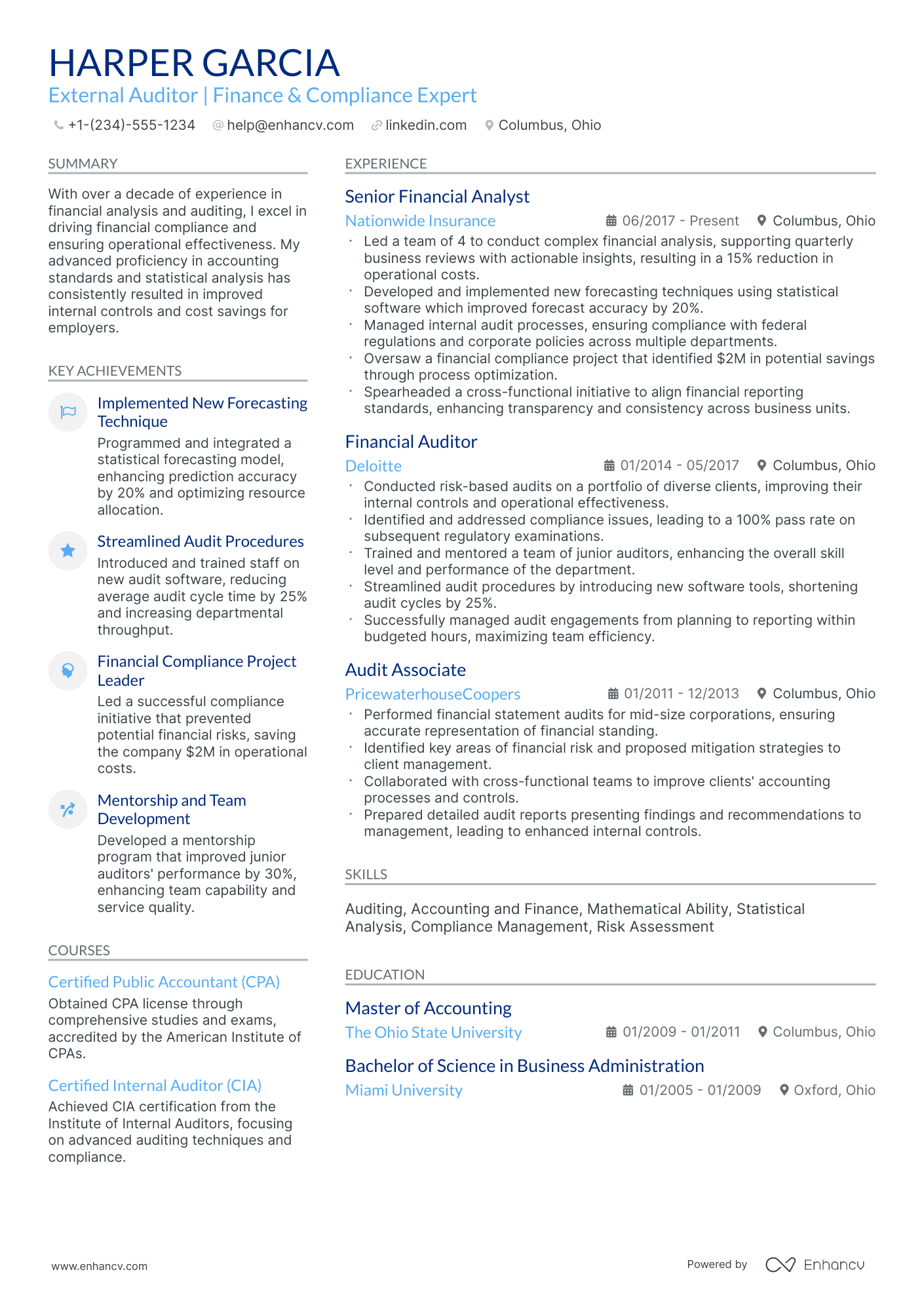 10 External Auditor Resume Examples & Guide for 2026