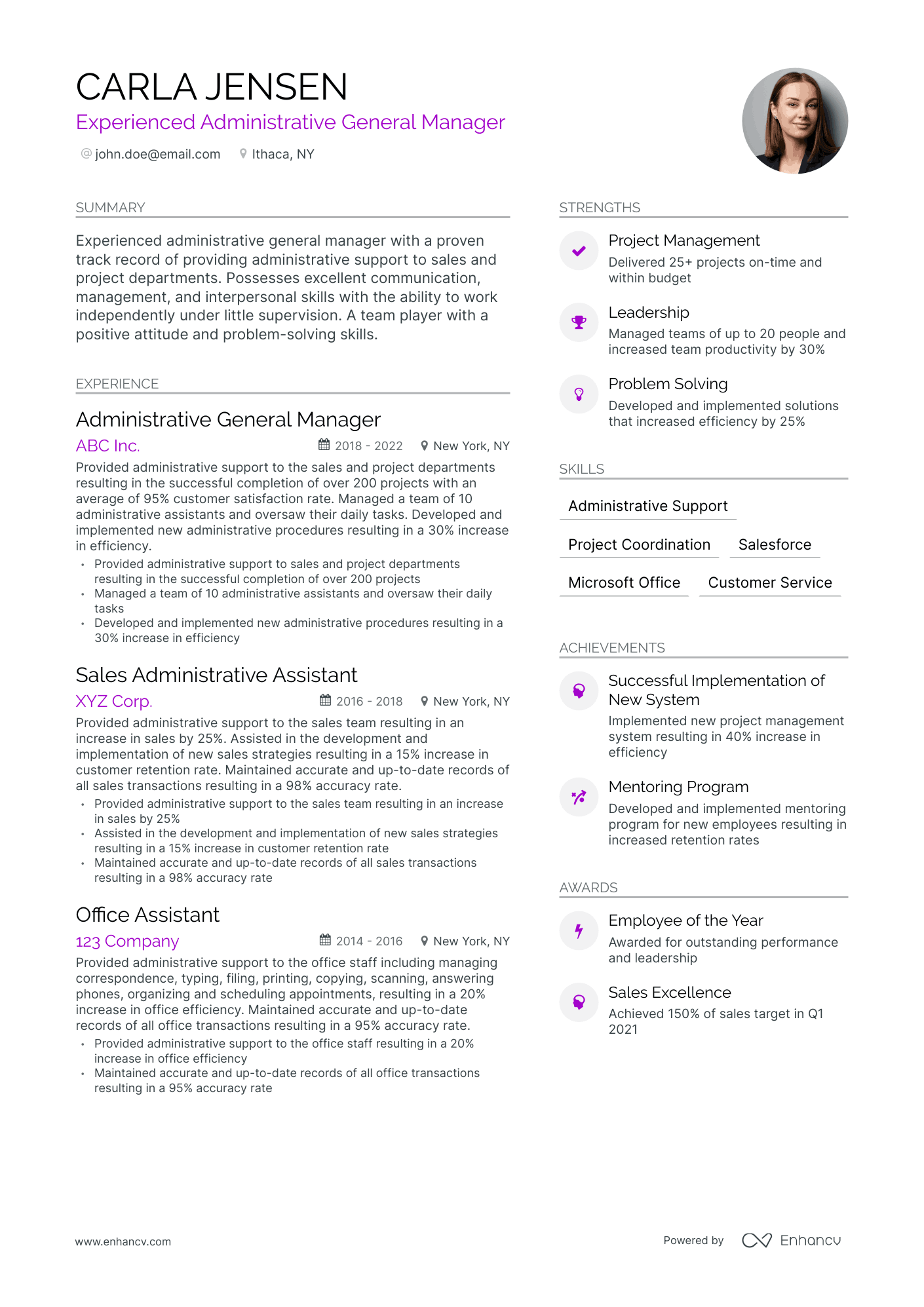 5 Administrative General Manager Resume Examples & Guide for 2023