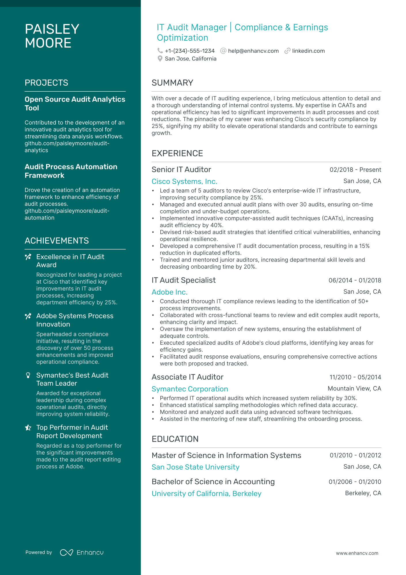 5 IT Audit Manager Resume Examples & Guide for 2024