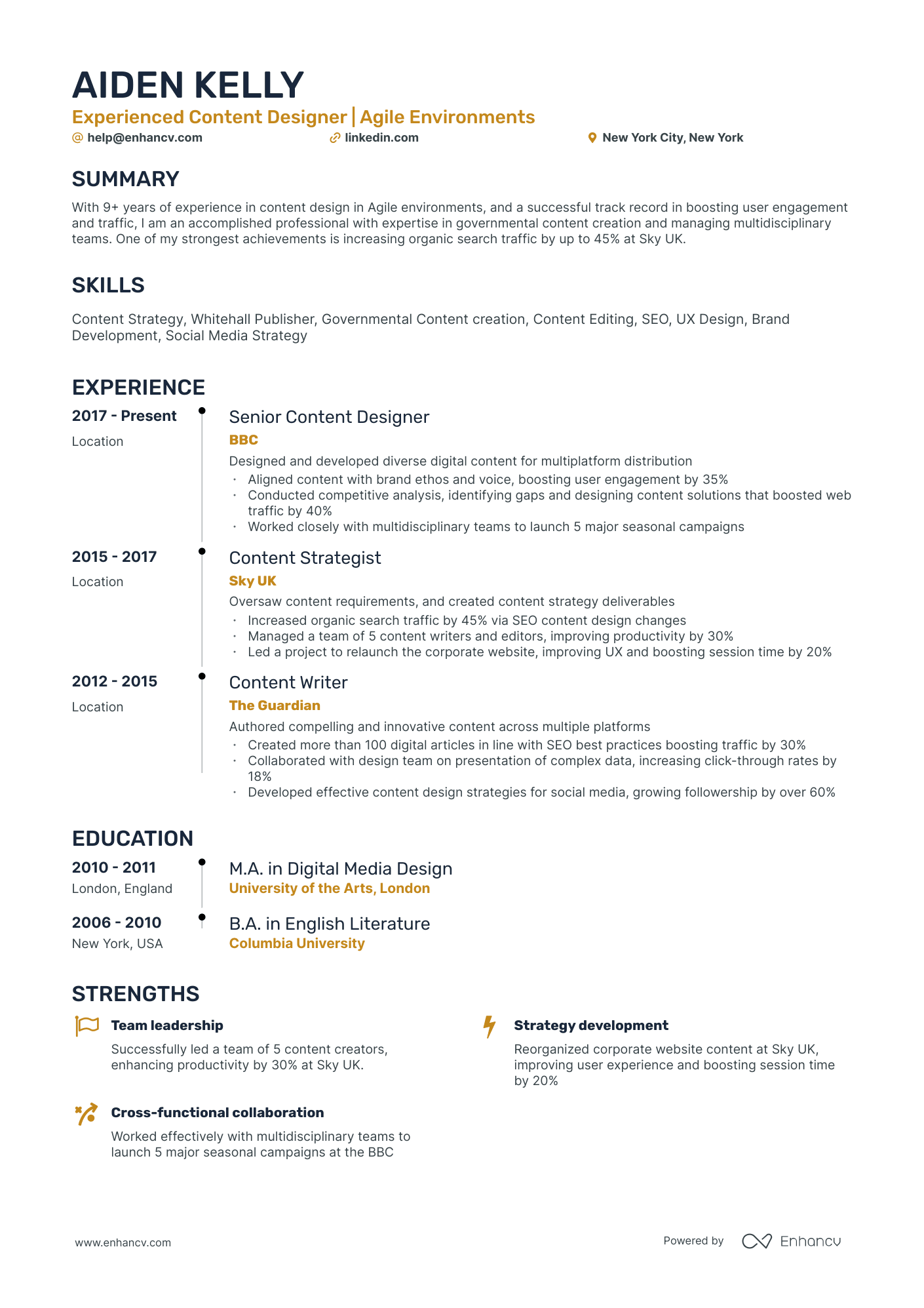 10 Content Designer Resume Examples & Guide for 2025