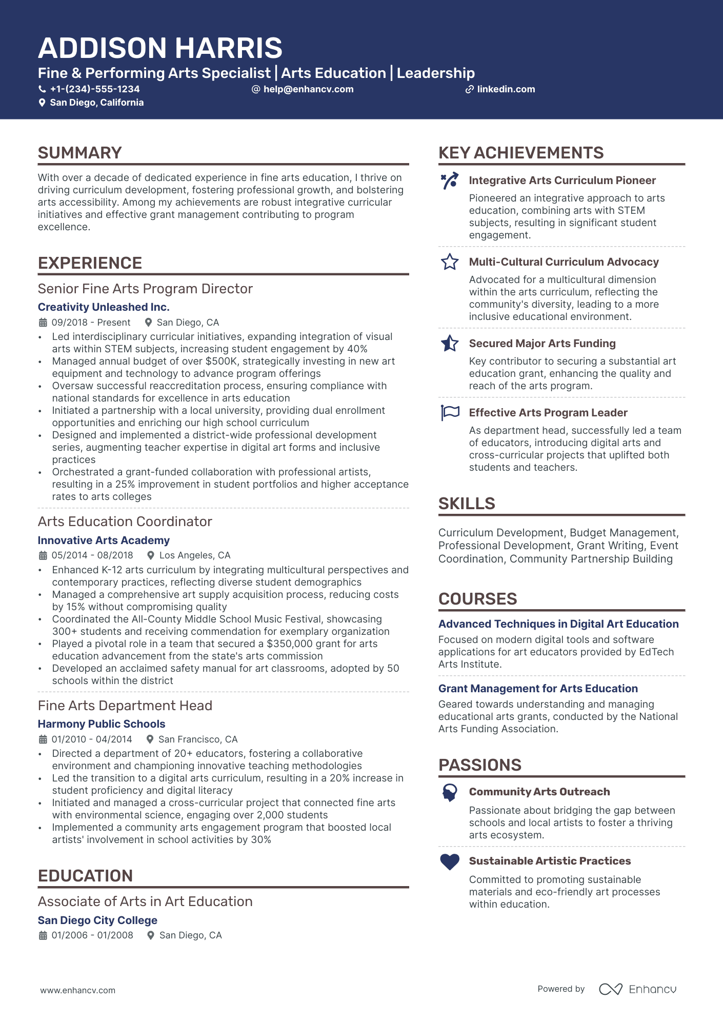10 Performing Arts Resume Examples & Guide for 2026