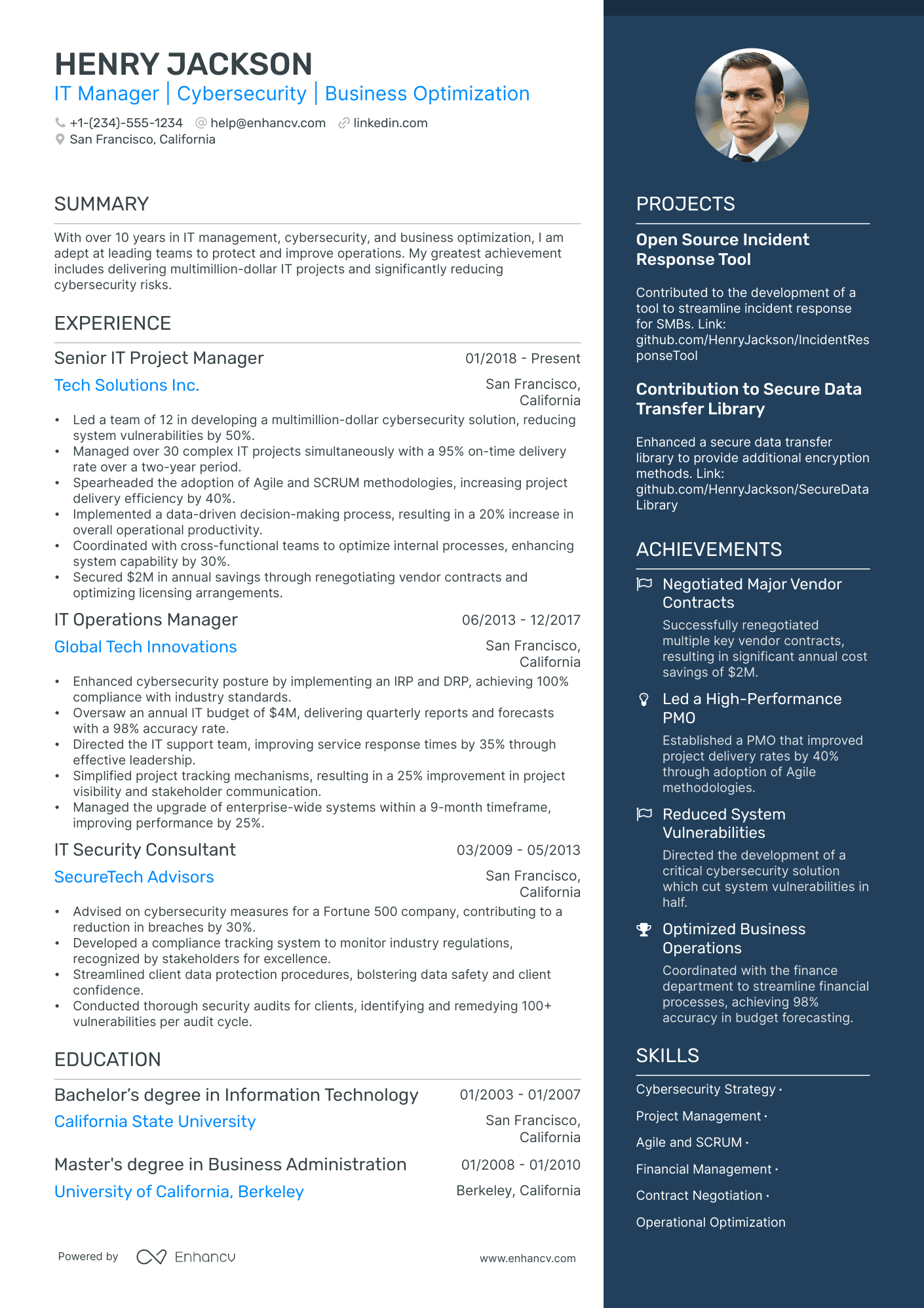 5 Technology Manager Resume Examples & Guide for 2024