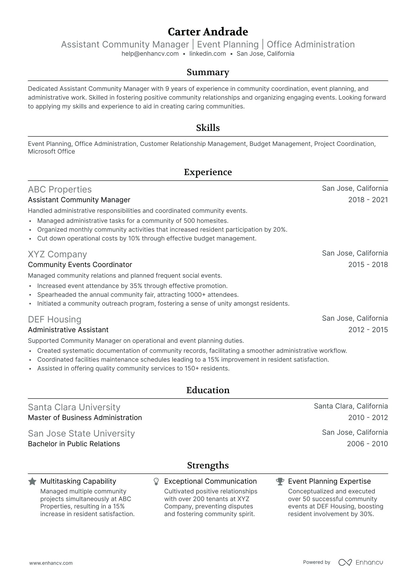 10 Assistant Community Manager Resume Examples & Guide for 2026