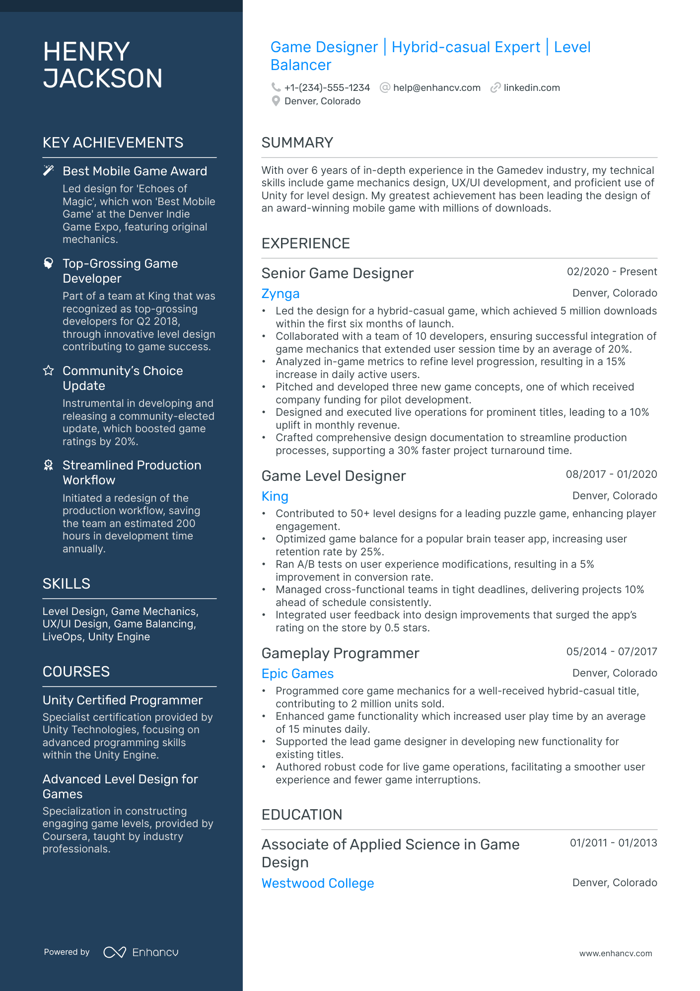 10 Game Designer Resume Examples & Guide for 2026