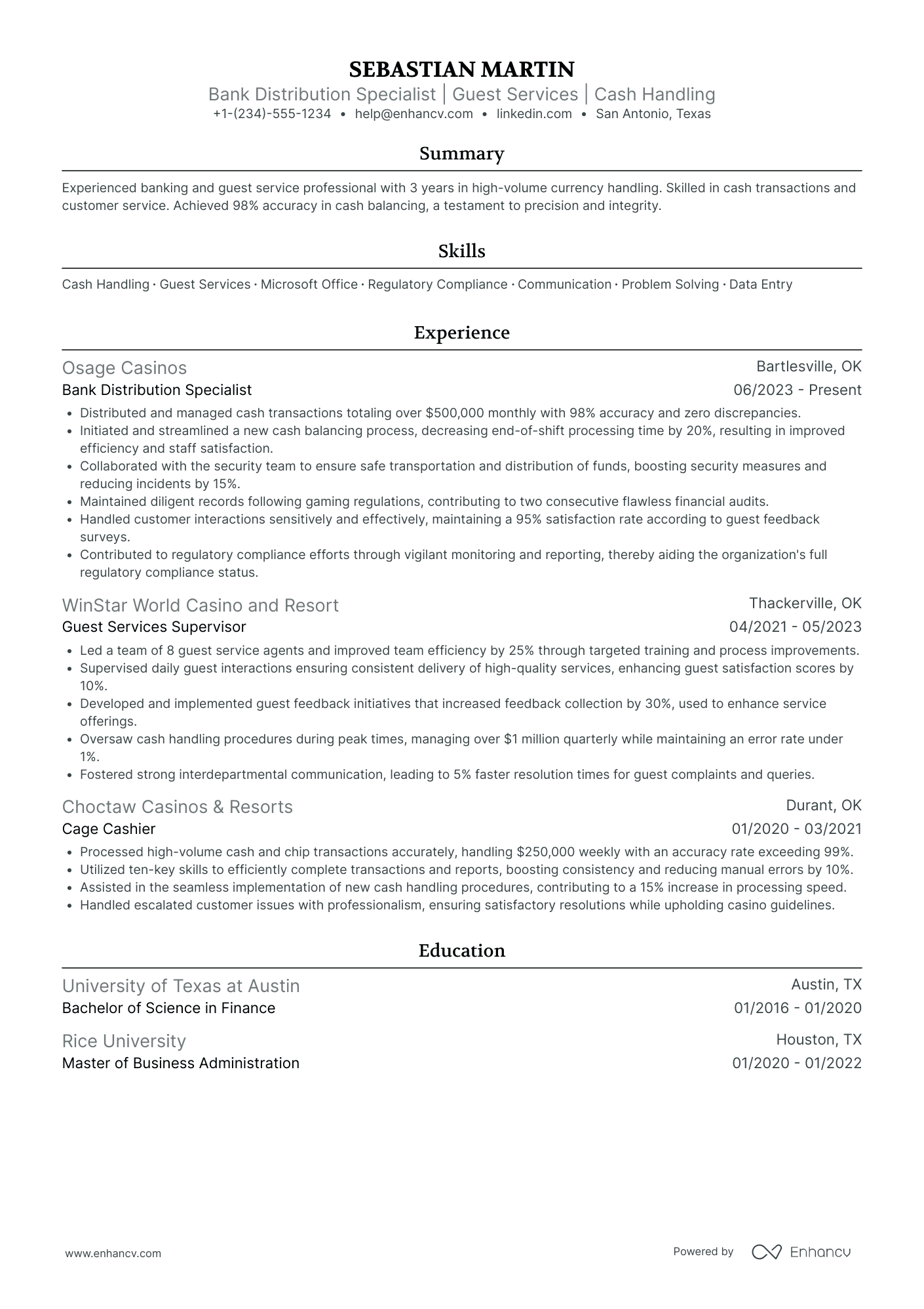 10 Cashier Resume Examples & Guide for 2026
