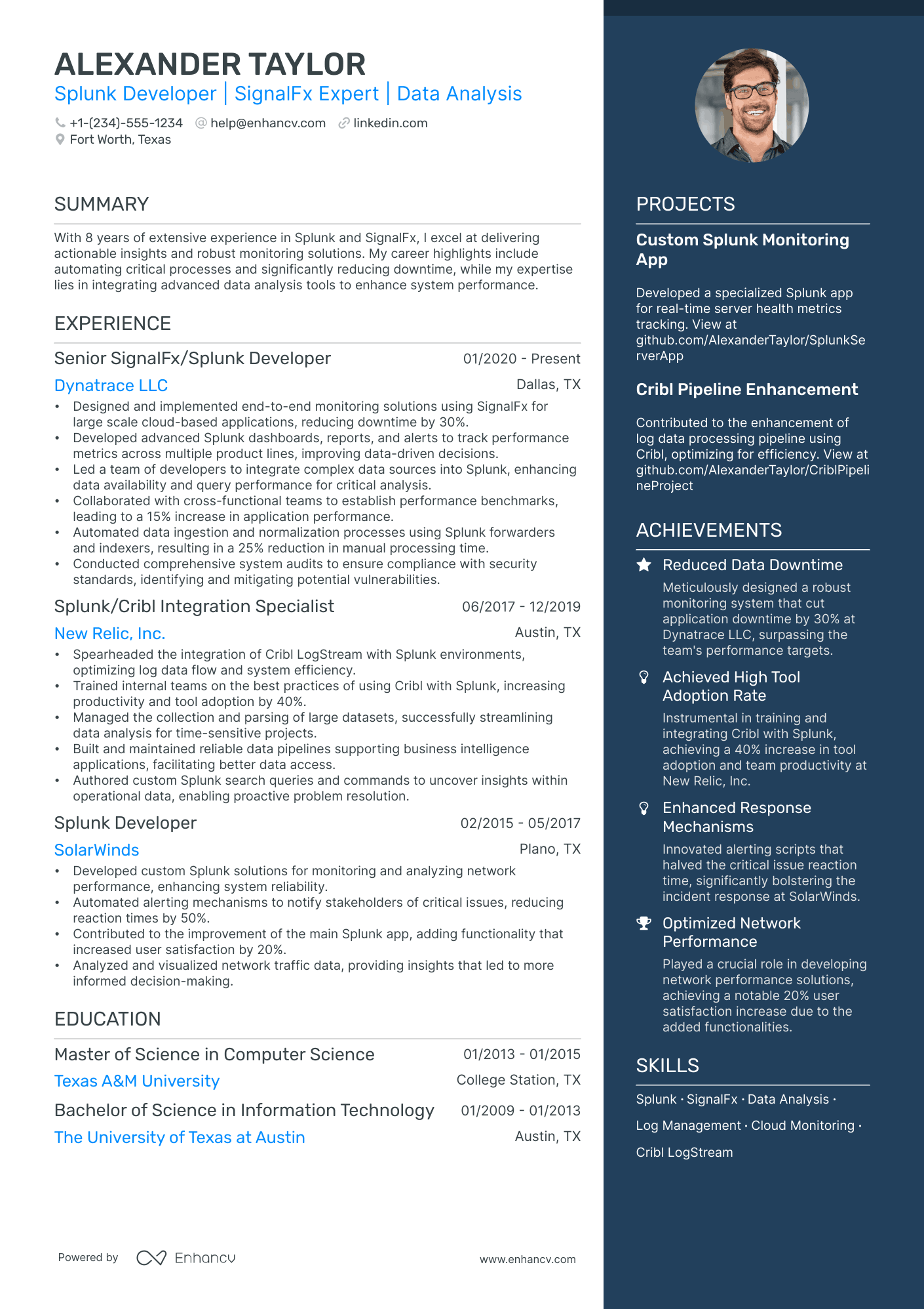 5 Splunk Developer Resume Examples & Guide for 2024