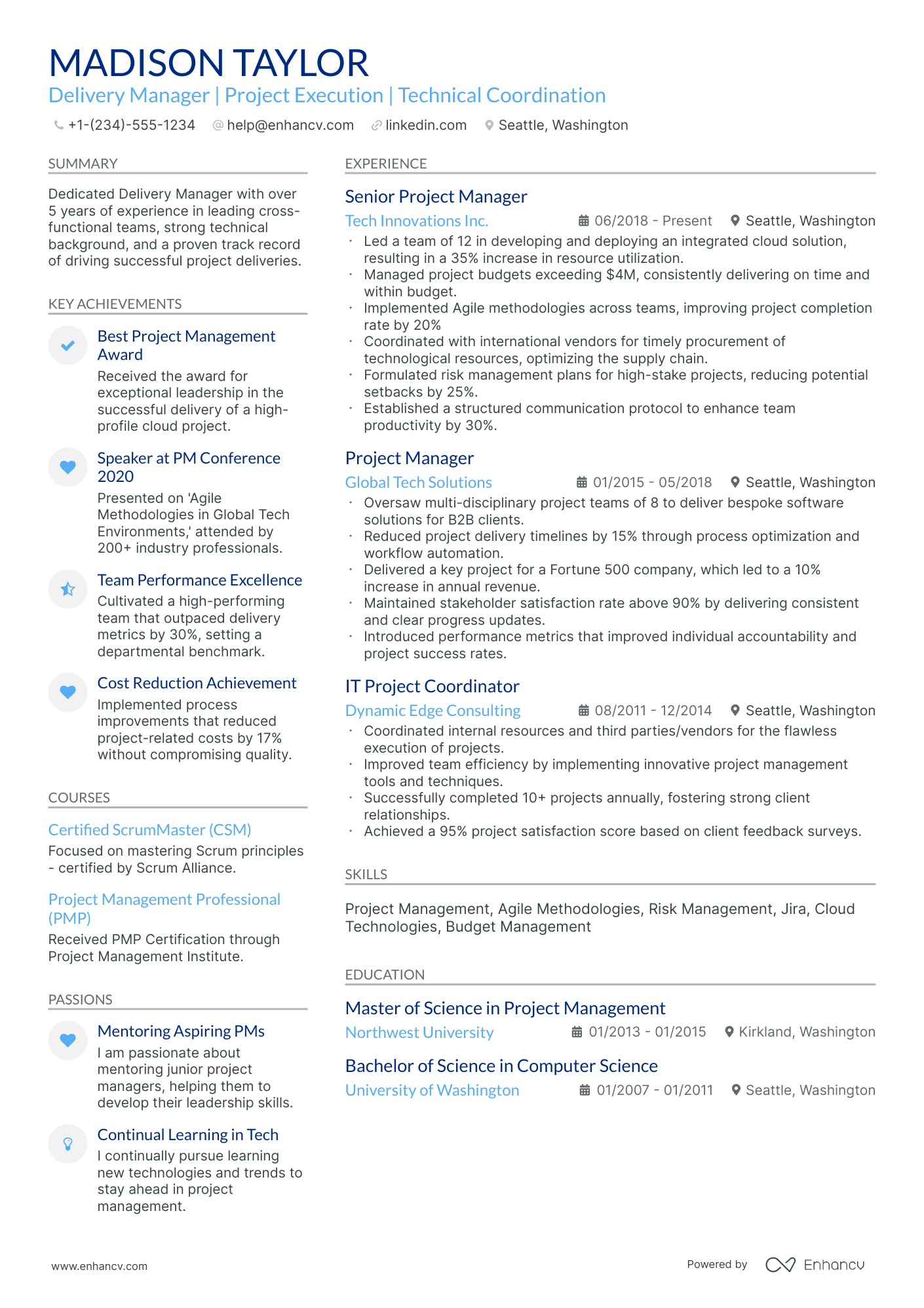 10 Delivery Manager Resume Examples & Guide for 2025