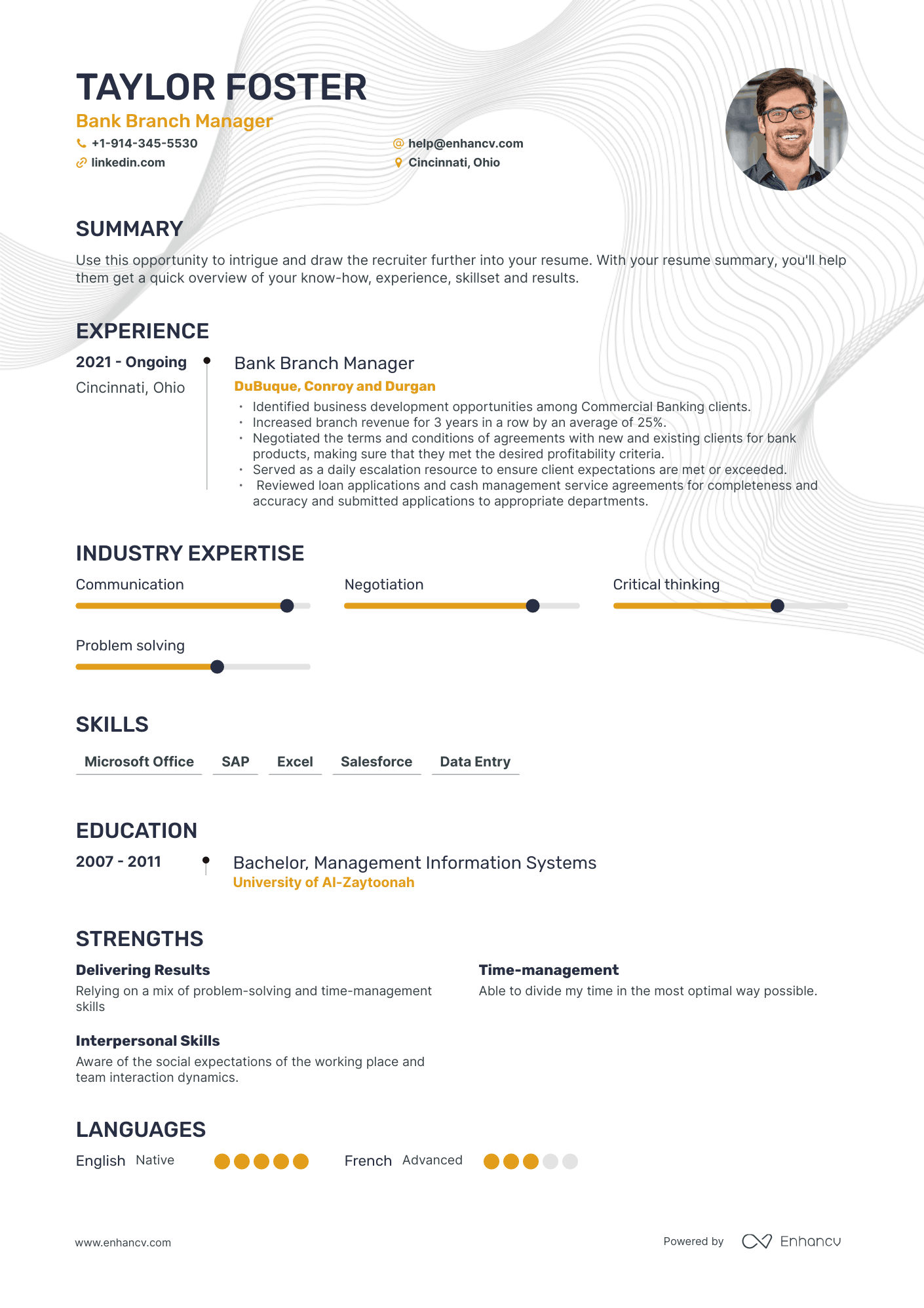 Bank Branch Manager Resume Examples & Guide for 2023 (Layout, Skills ...