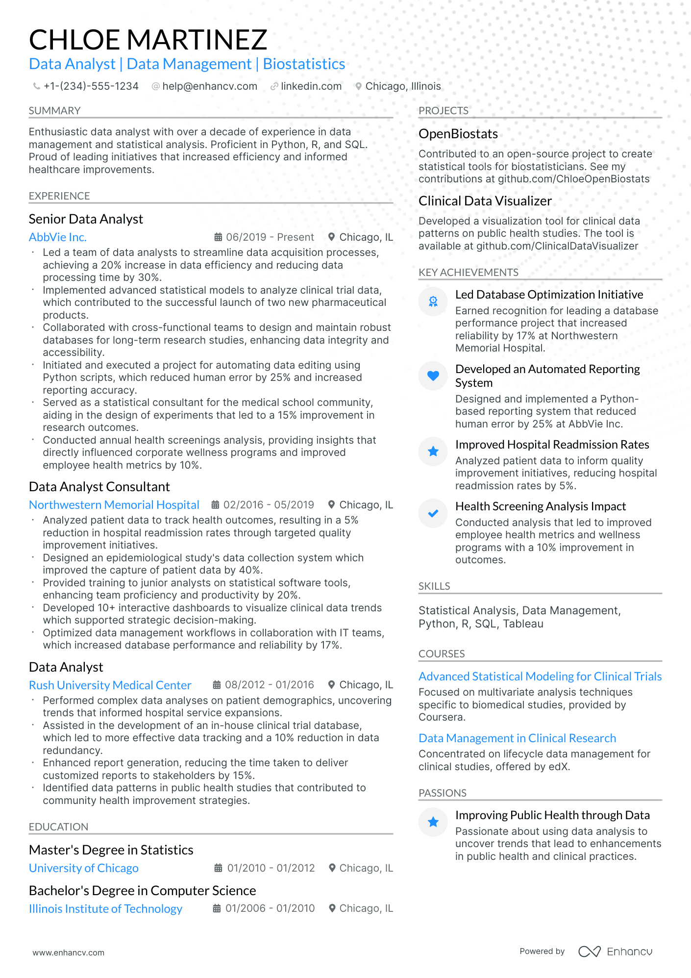 10 Statistical Data Analyst Resume Examples & Guide for 2025