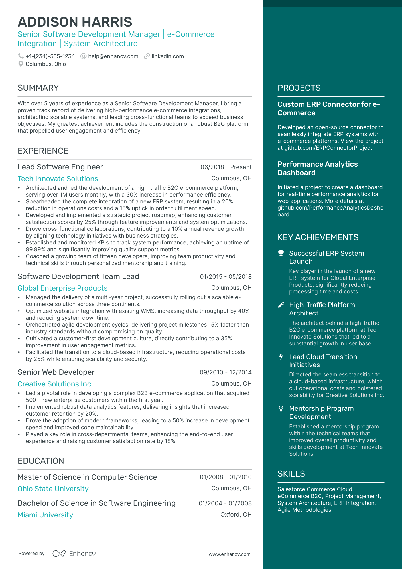 10 Software Development Manager Resume Examples & Guide for 2025