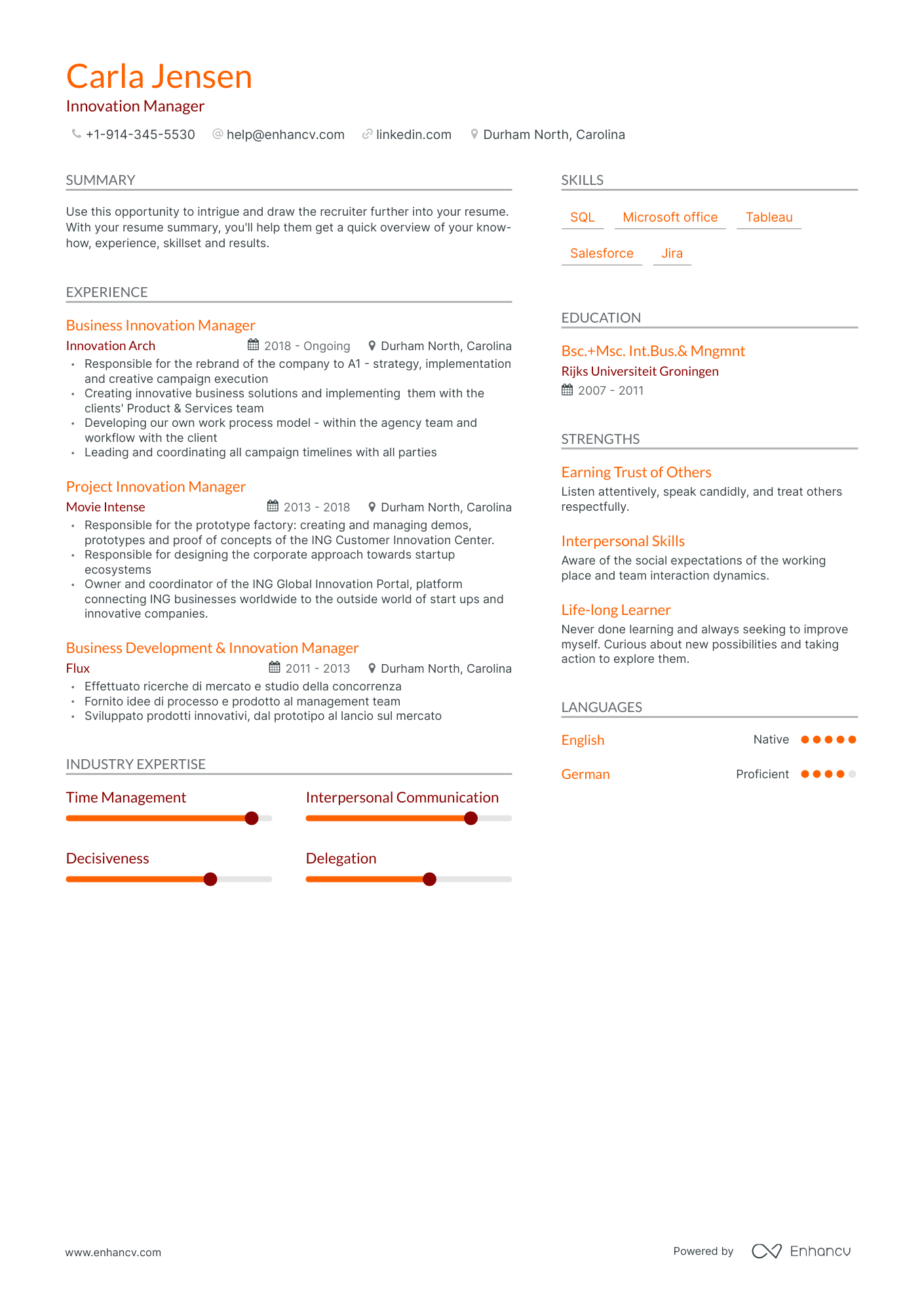 Innovation Manager Resume Examples & Guide for 2023 (Layout, Skills ...
