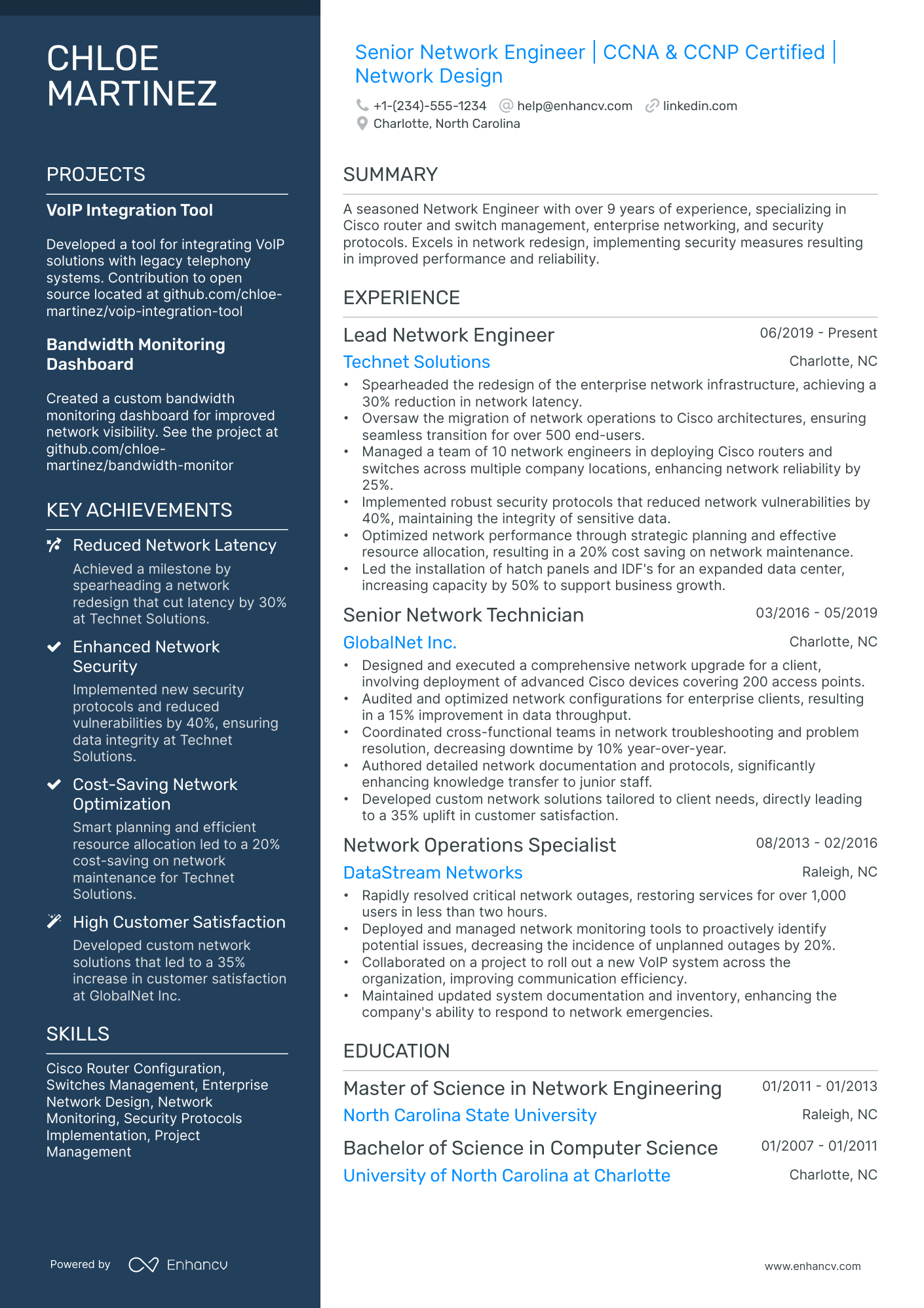 10 Ccna Network Engineer Resume Examples & Guide for 2025