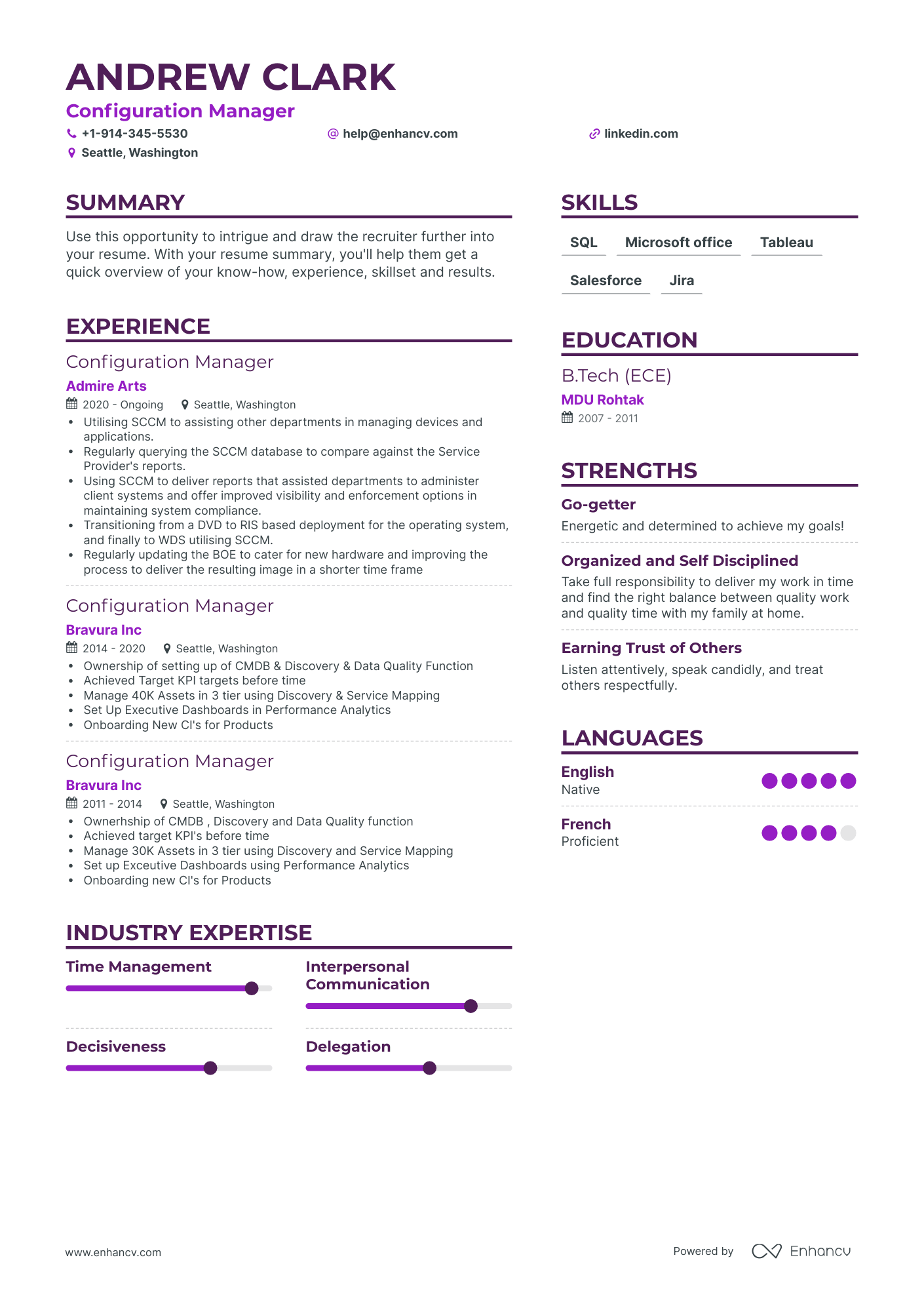 Configuration Manager Resume Examples & Guide for 2023 (Layout, Skills ...