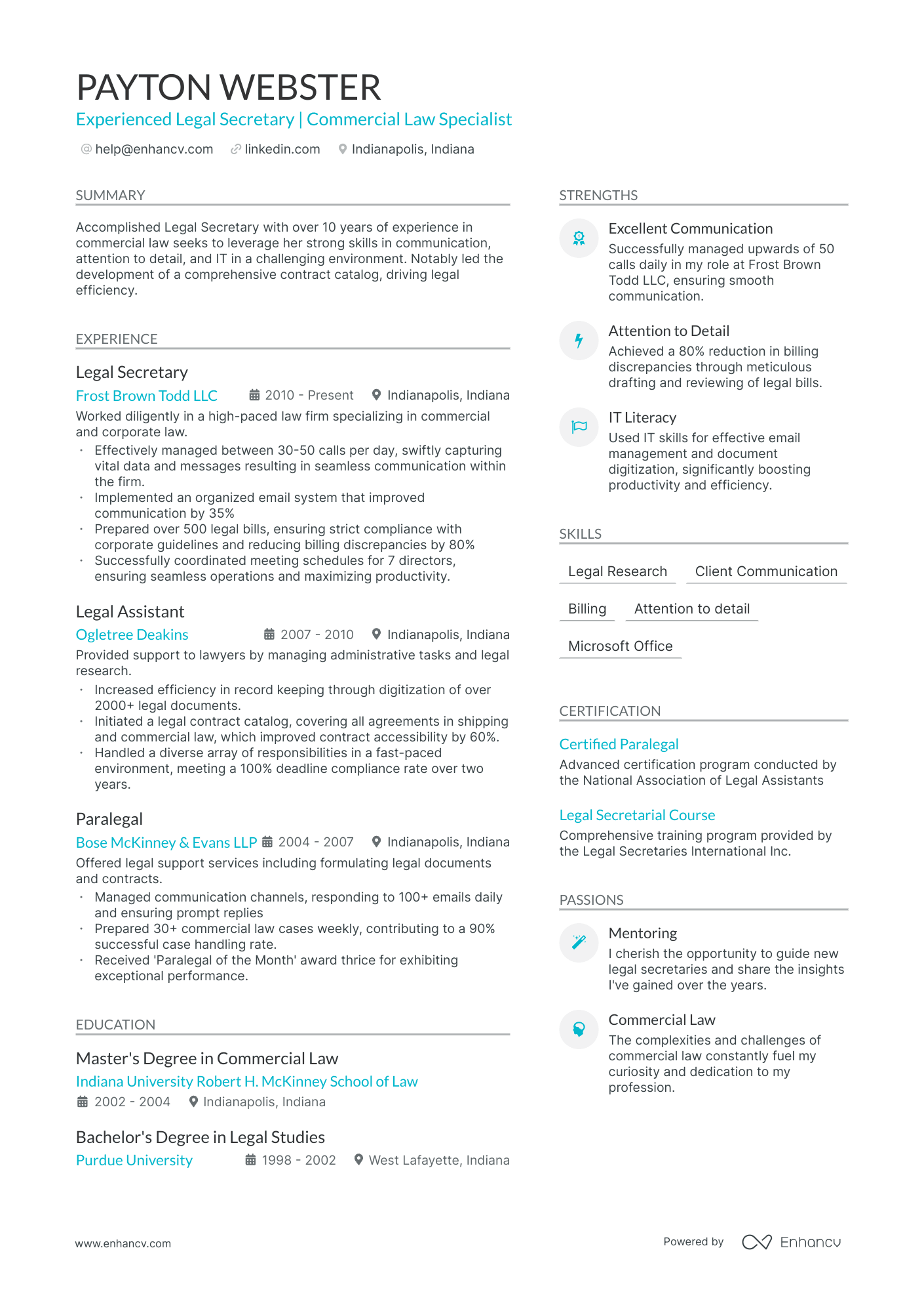 5 Legal Secretary Resume Examples & Guide for 2024