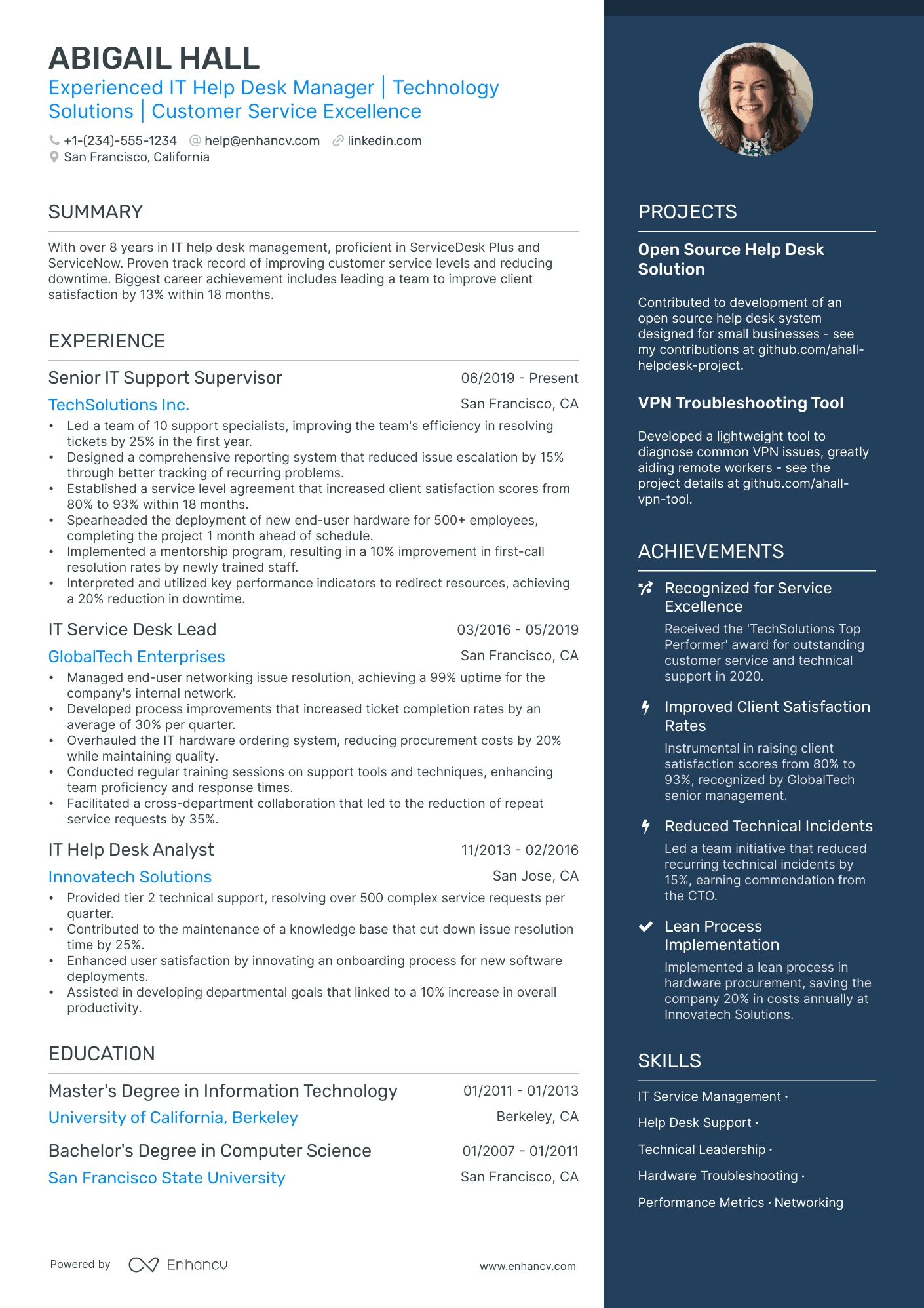 5 Help Desk Manager Resume Examples & Guide for 2024