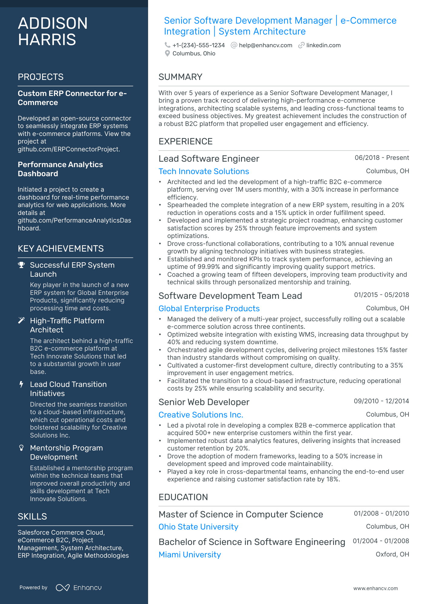 10 Software Development Manager Resume Examples & Guide for 2025