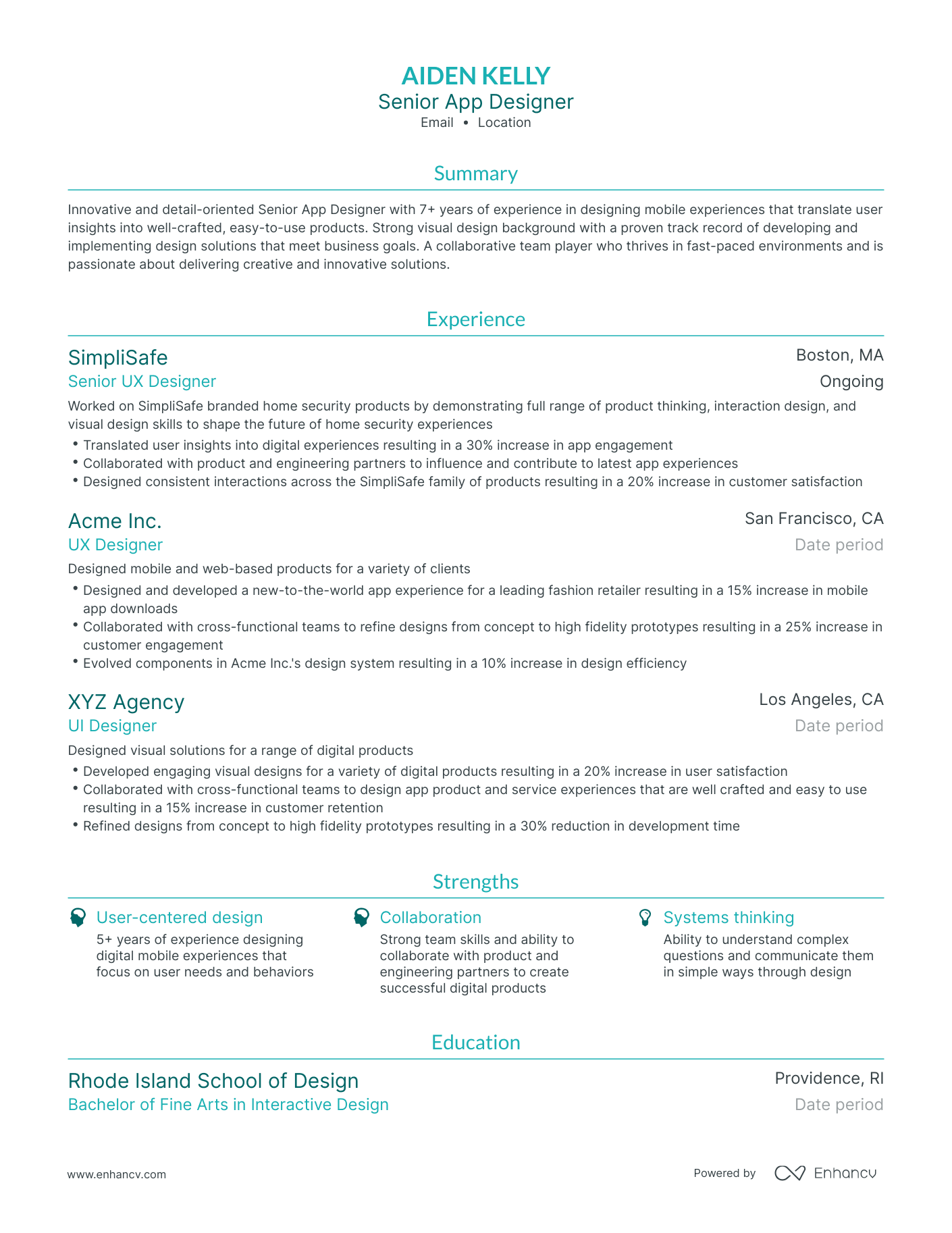5 App Designer Resume Examples & Guide for 2024