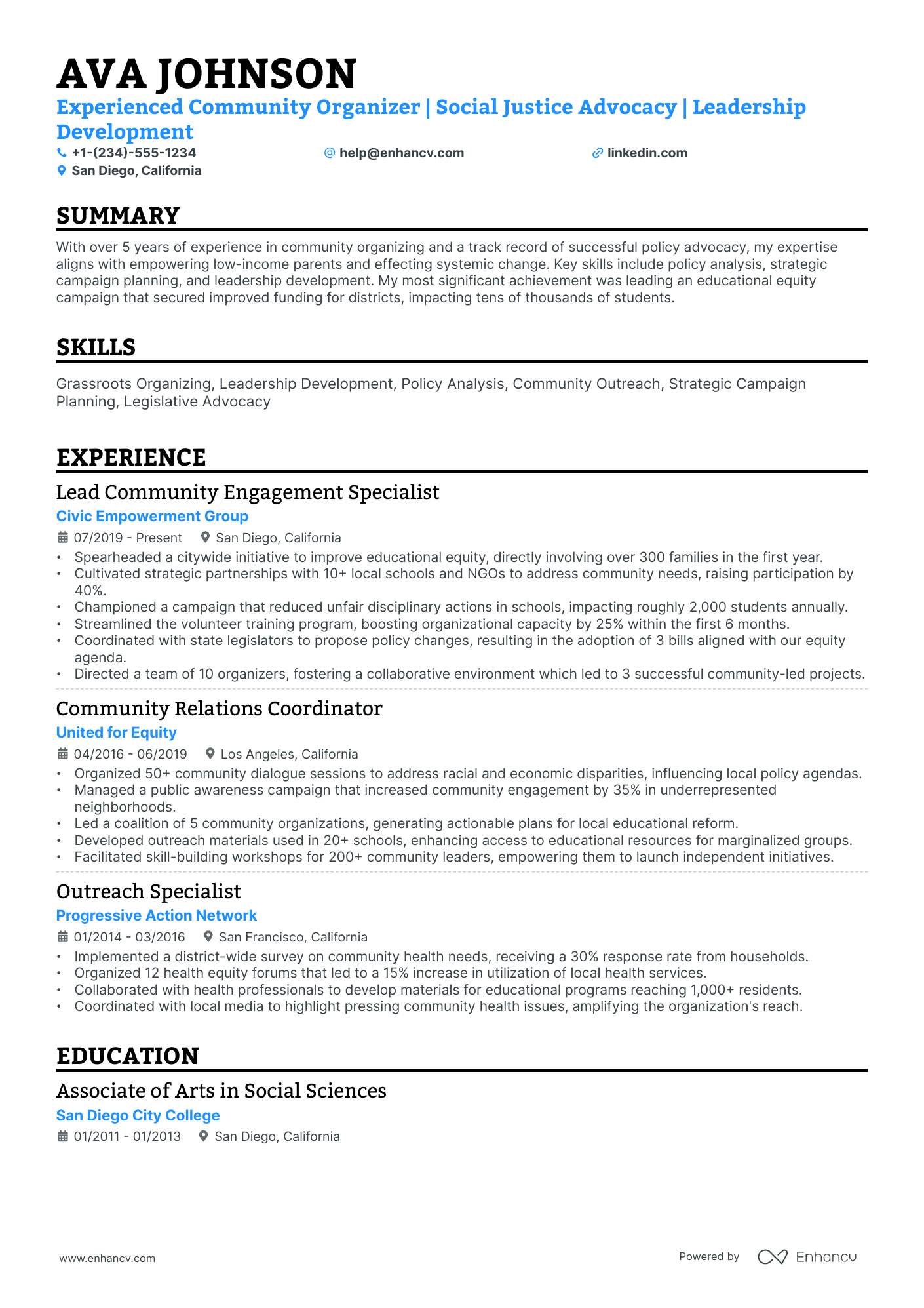 10 Community Organizer Resume Examples & Guide for 2026