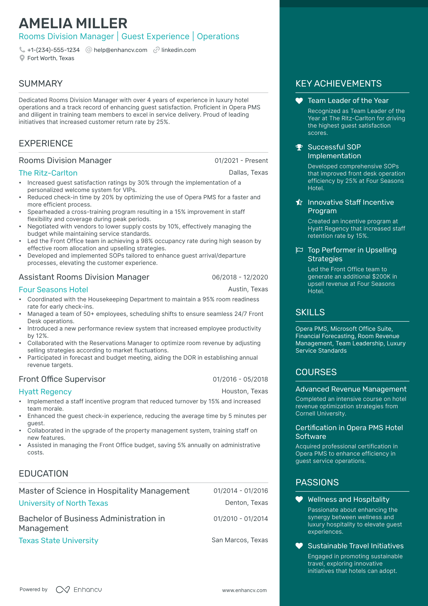 10 Front Office Manager Resume Examples & Guide for 2025