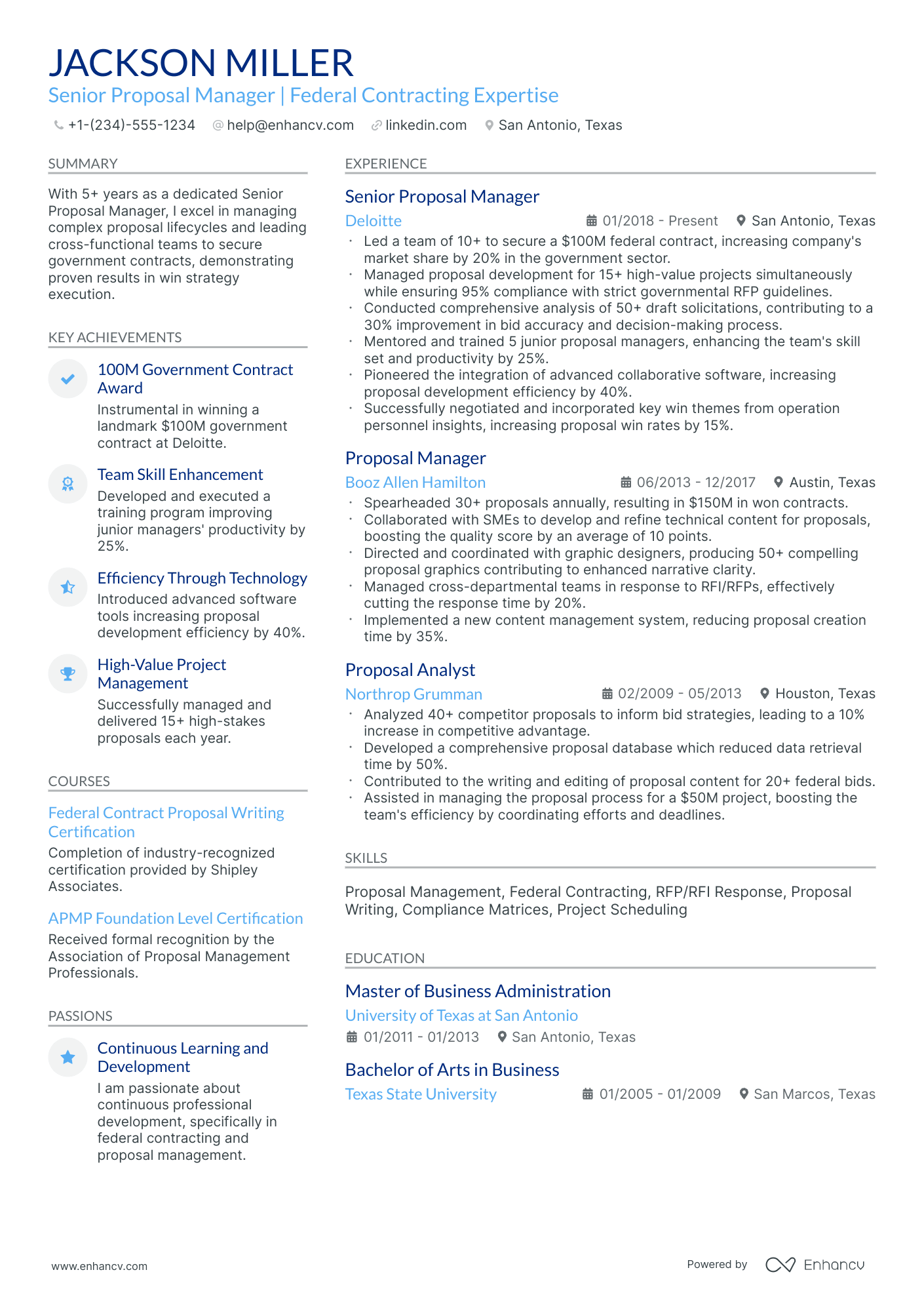 10 Proposal Manager Resume Examples & Guide for 2026