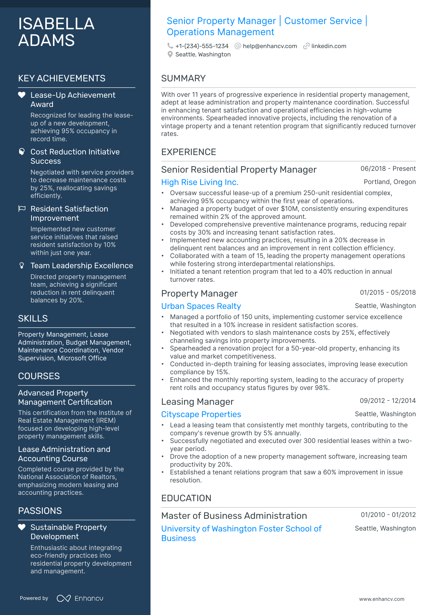10 Residential Property Manager Resume Examples & Guide for 2026