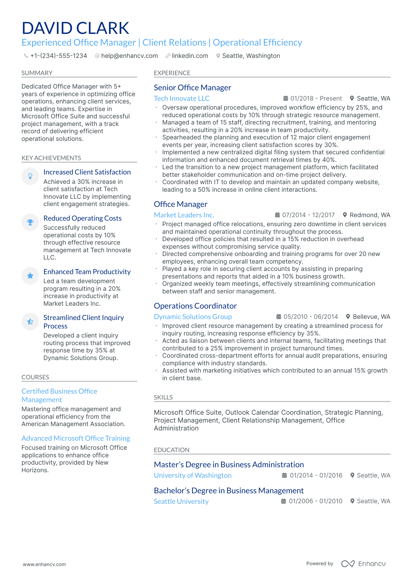 10 Business Office Manager Resume Examples & Guide for 2026