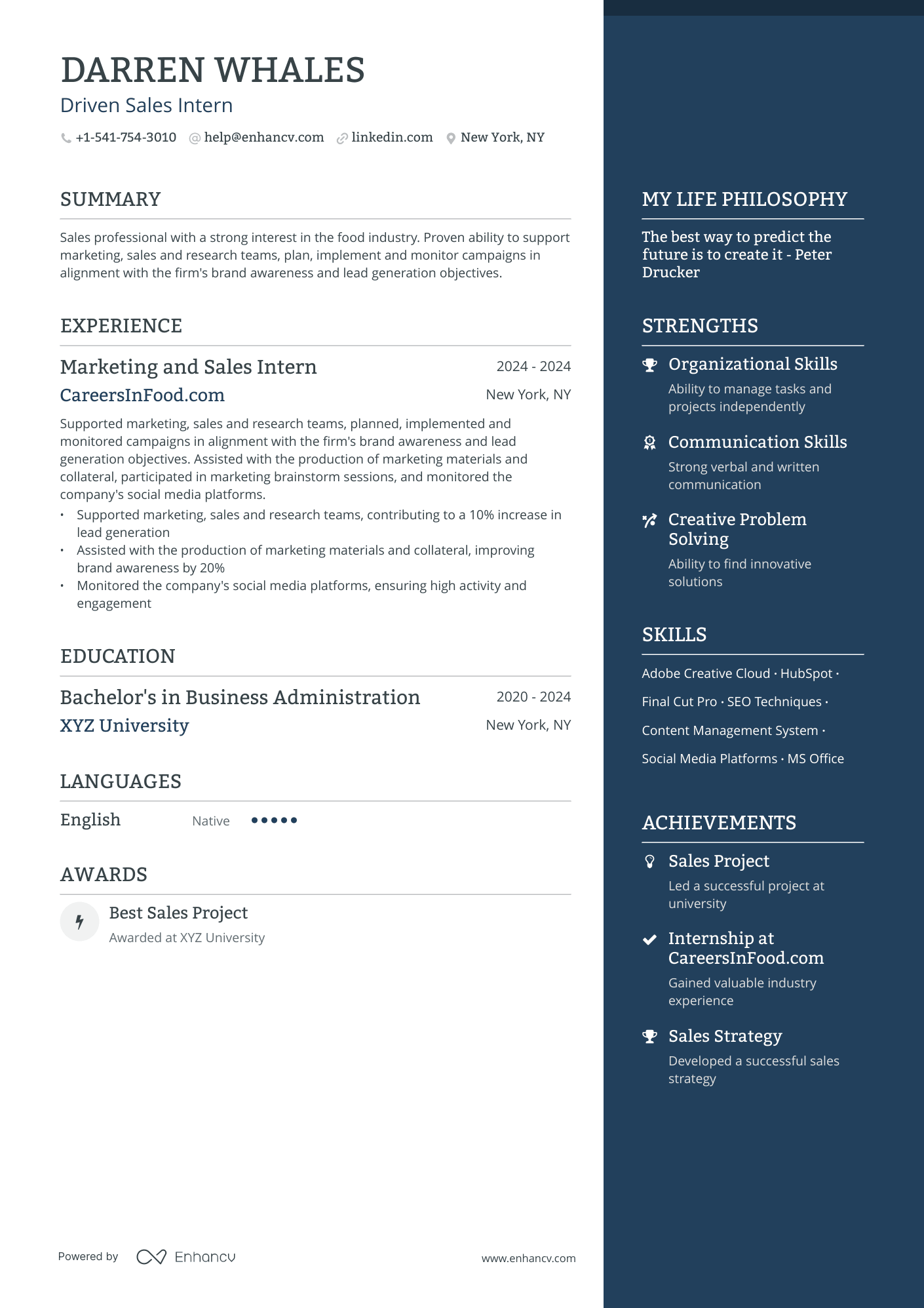 5 Sales Intern Resume Examples & Guide for 2024