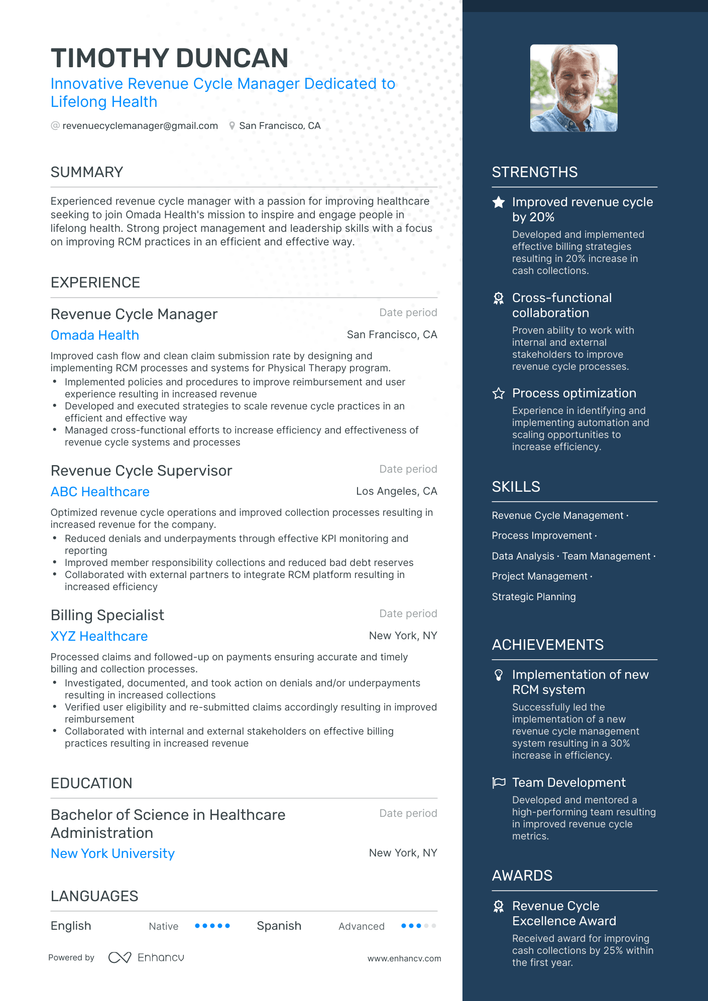 5 Revenue Cycle Manager Resume Examples & Guide for 2024