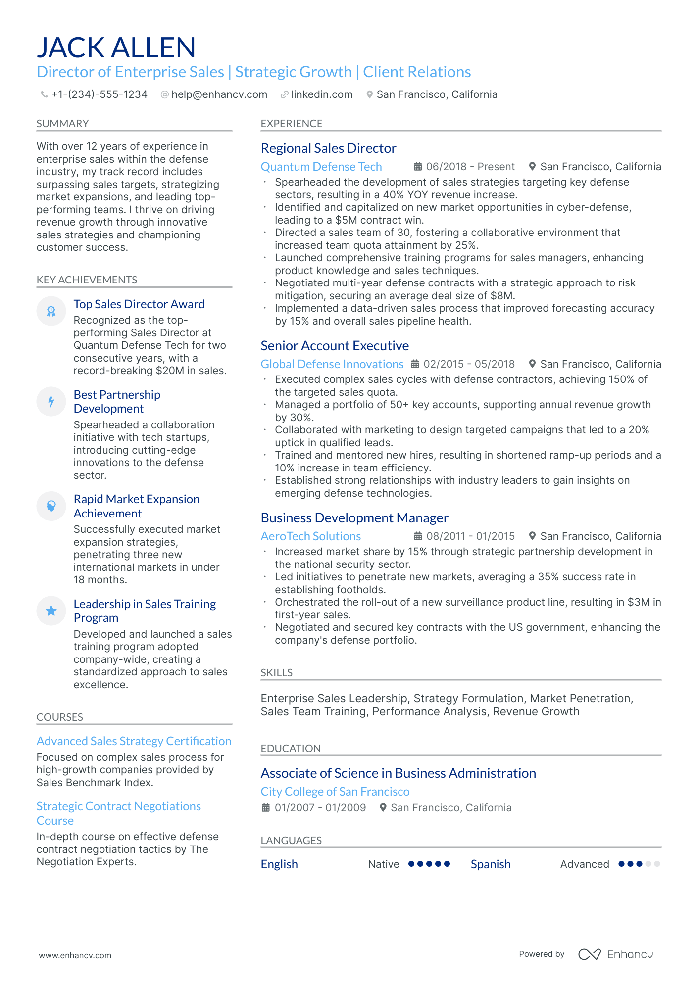 10 Enterprise Sales Resume Examples & Guide for 2026