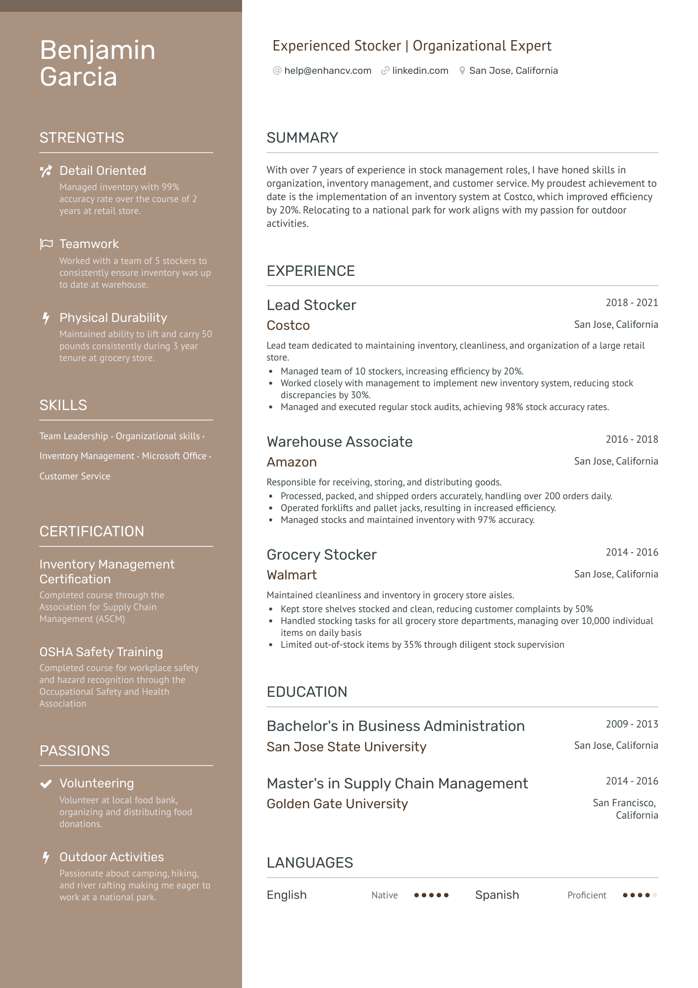 7 Stocker Resume Examples & Guide for 2024