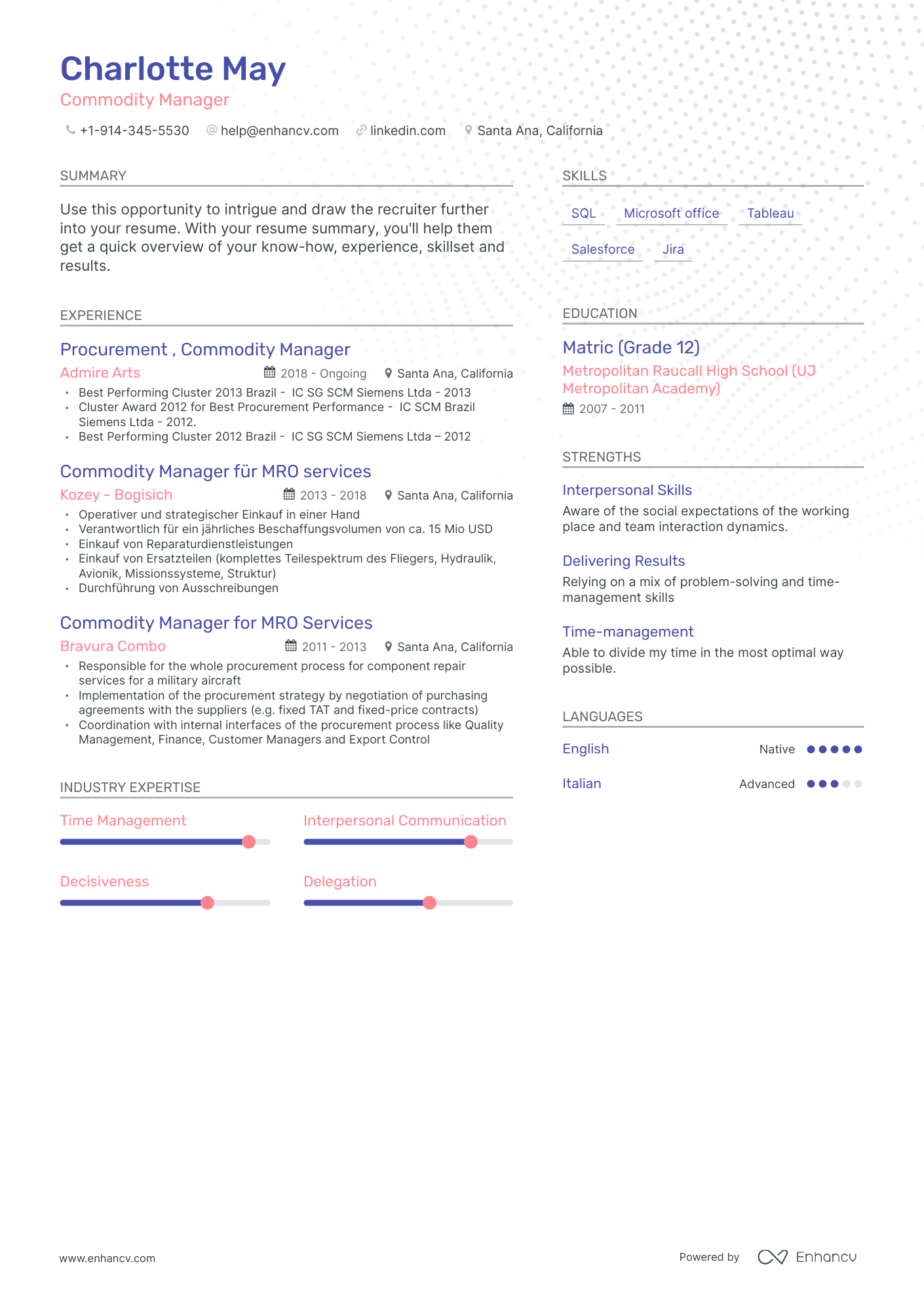 Commodity Manager Resume Examples & Guide for 2023 (Layout, Skills ...