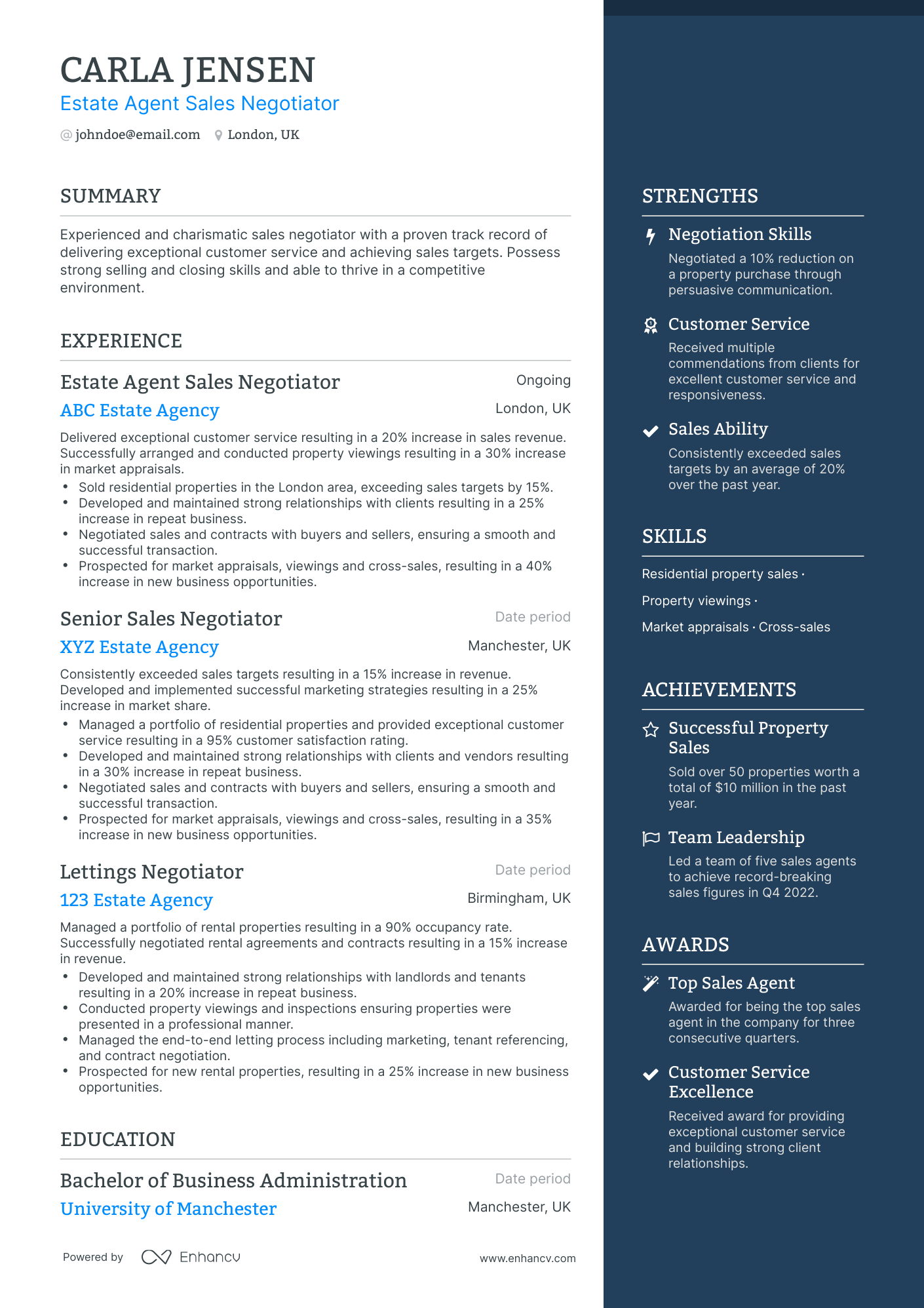 5 Sales Agent Resume Examples & Guide for 2023