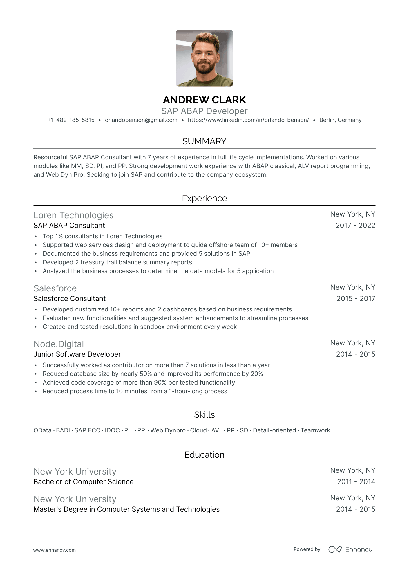 5 SAP Resume Examples & Guide for 2025