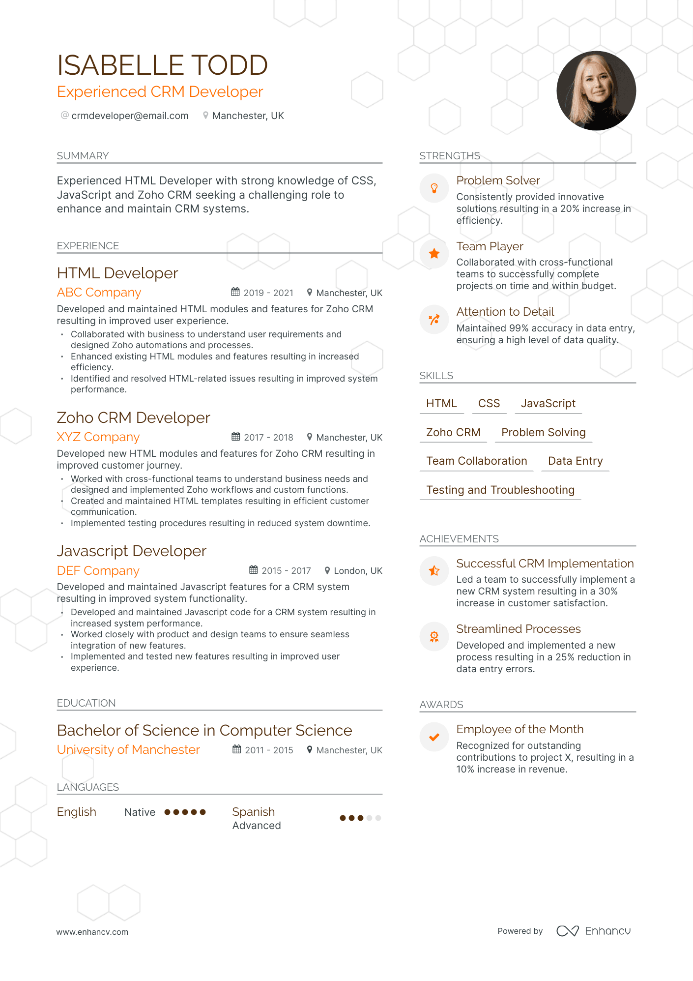 5 CRM Developer Resume Examples & Guide for 2023