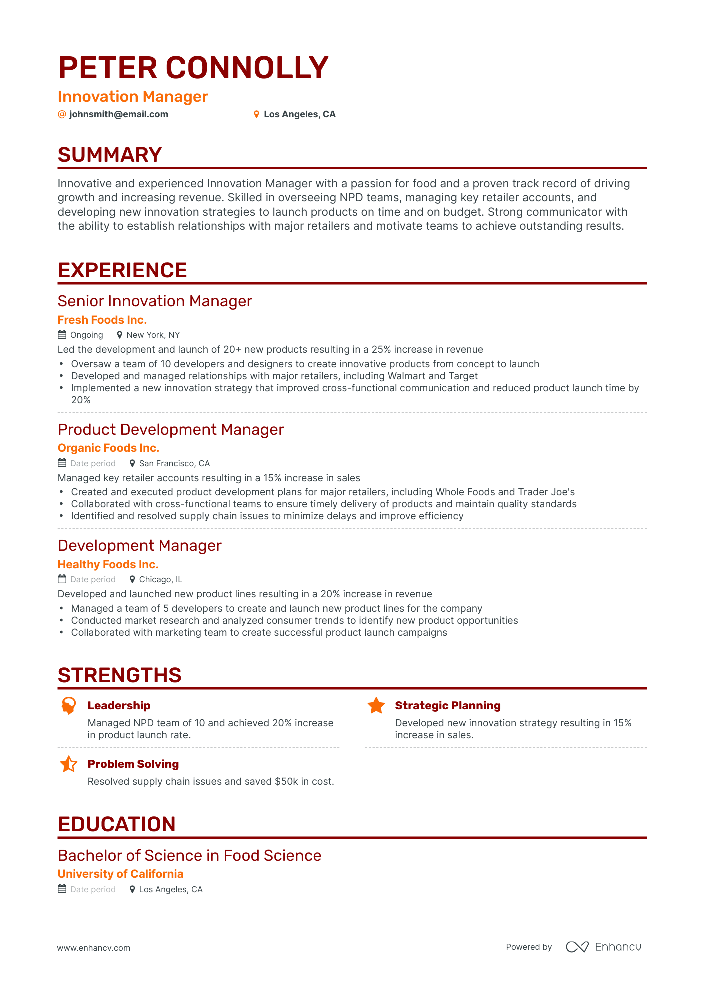 5 Innovation Manager Resume Examples & Guide for 2024