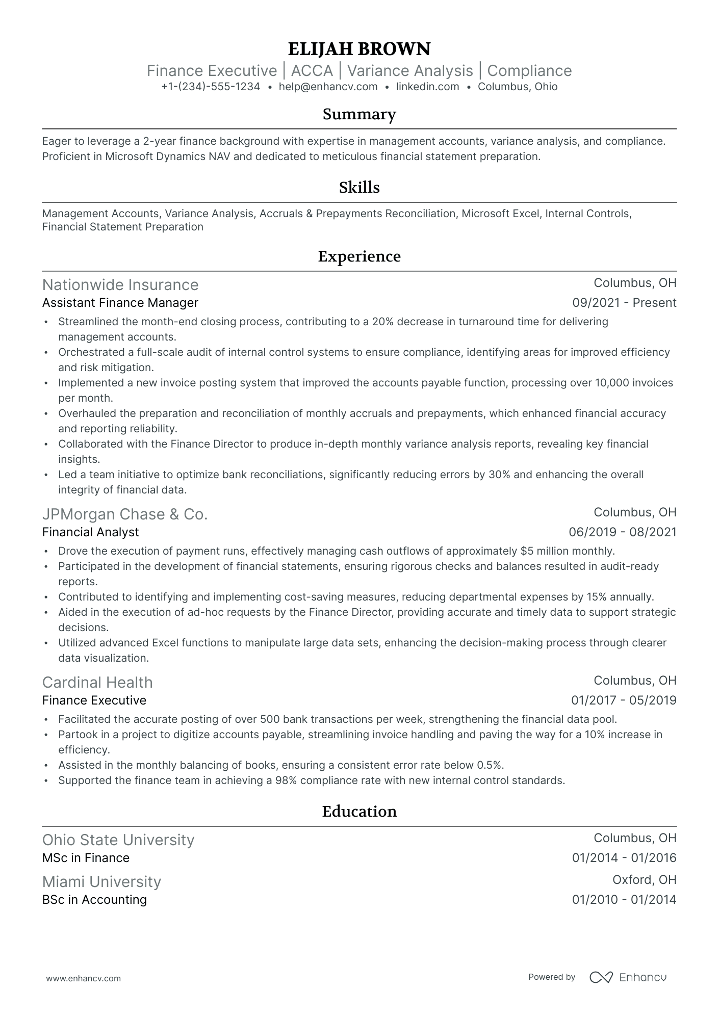 10 Finance Executive Resume Examples, Templates & Guide for 2026
