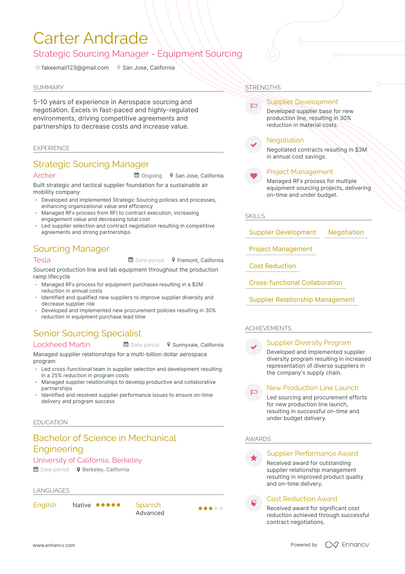 5 Strategic Sourcing Manager Resume Examples & Guide for 2024