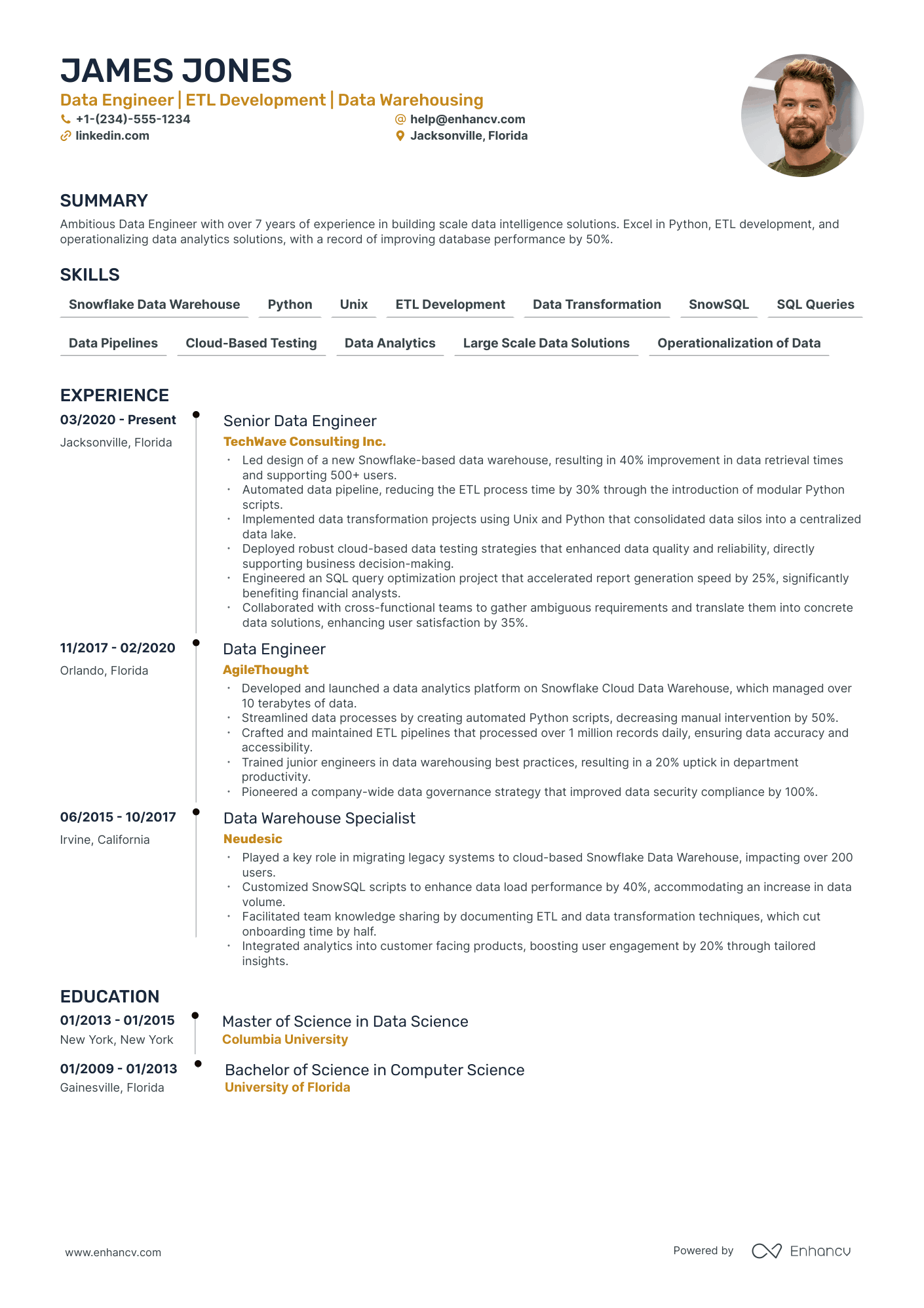 5 Snowflake Developer Resume Examples & Guide for 2024