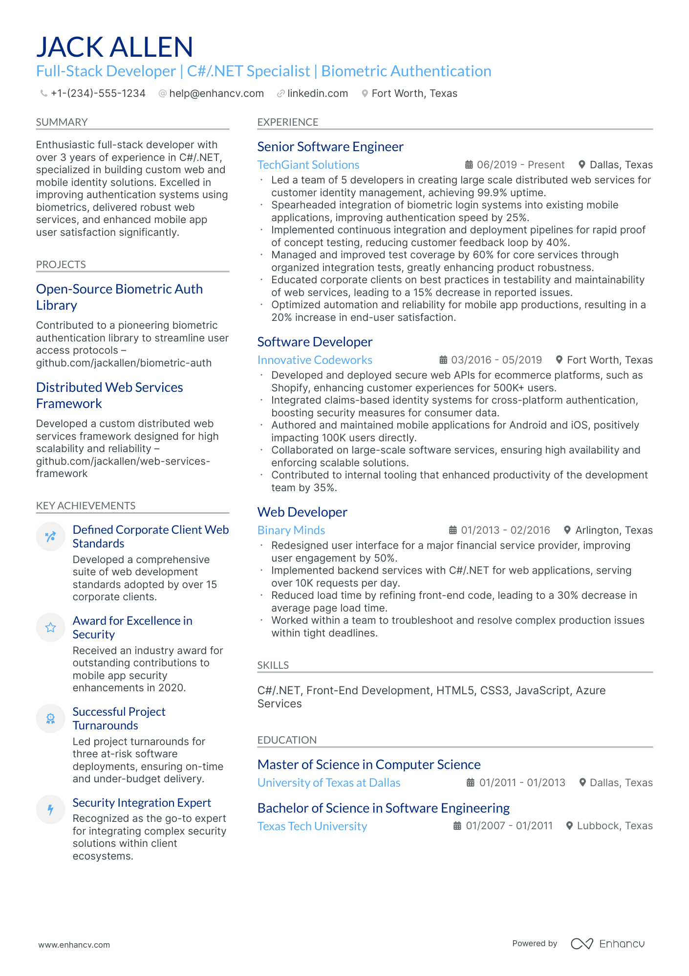 10 Senior Developer Resume Examples & Guide for 2025