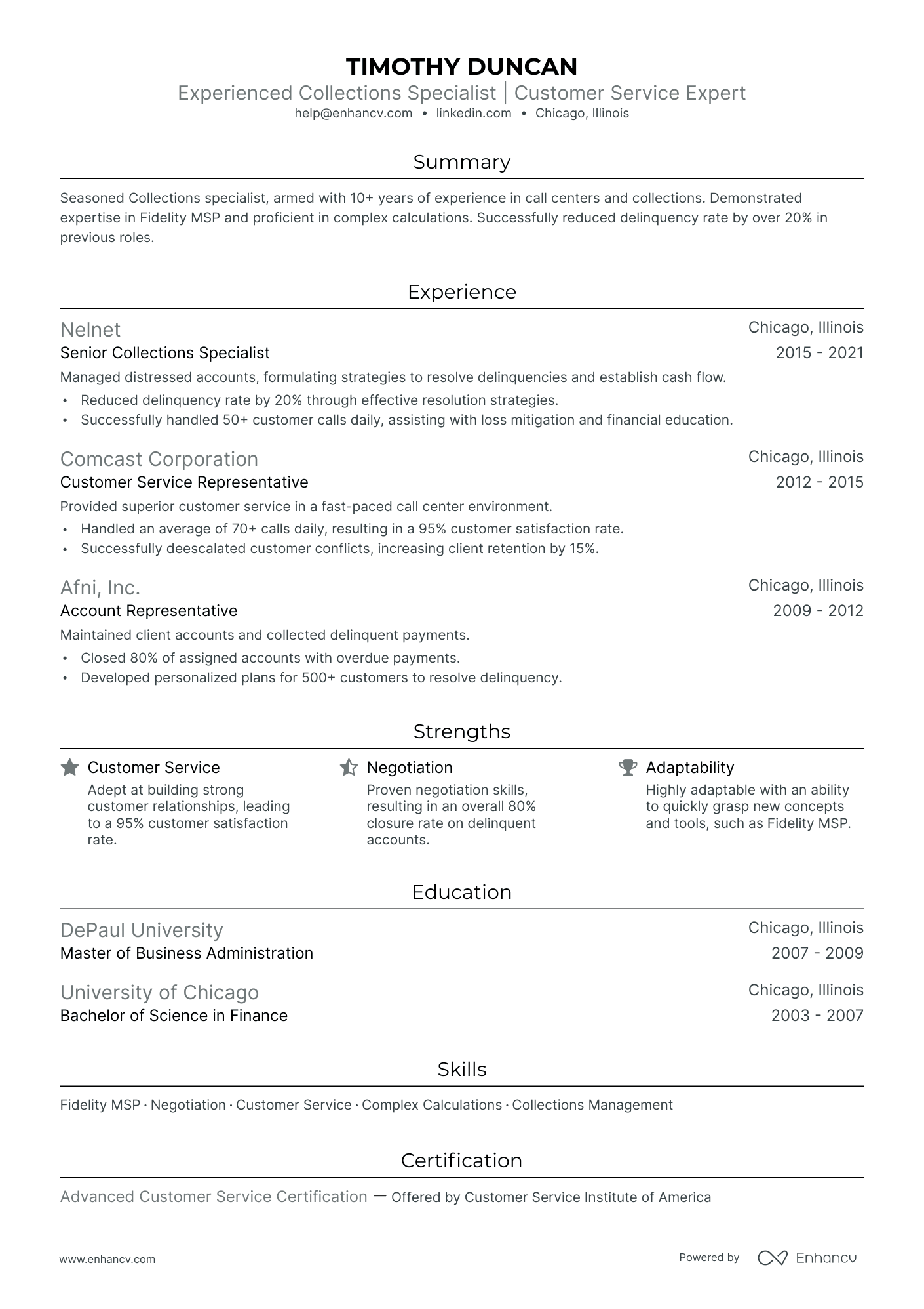 5 Collections Specialist Resume Examples & Guide for 2024