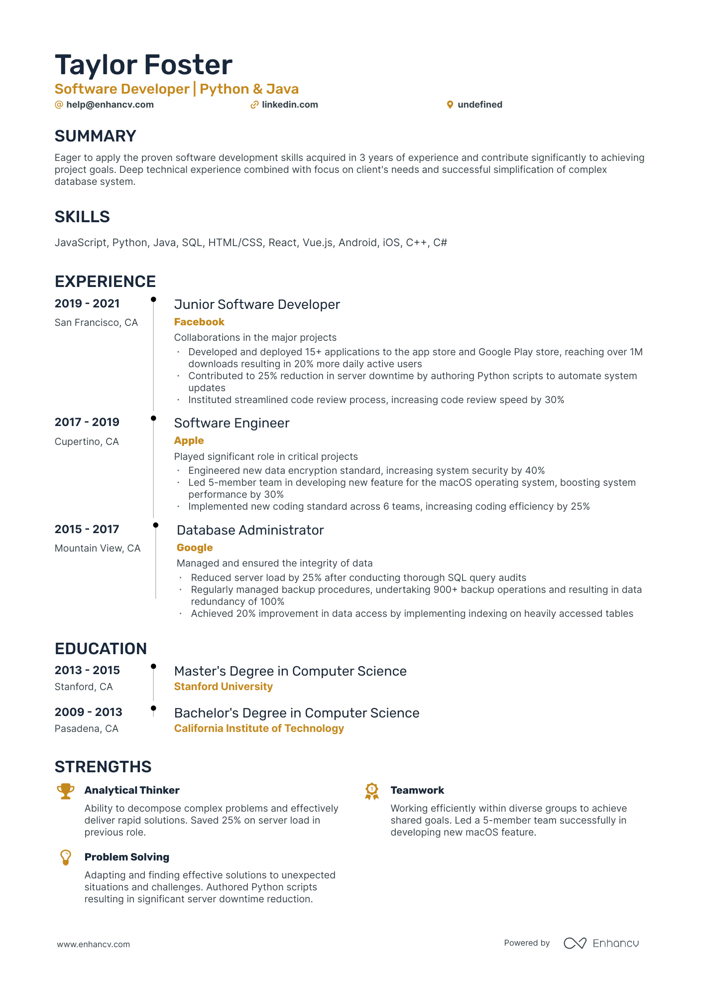 10 Entry-Level Computer Science Resume Examples & Guide for 2025