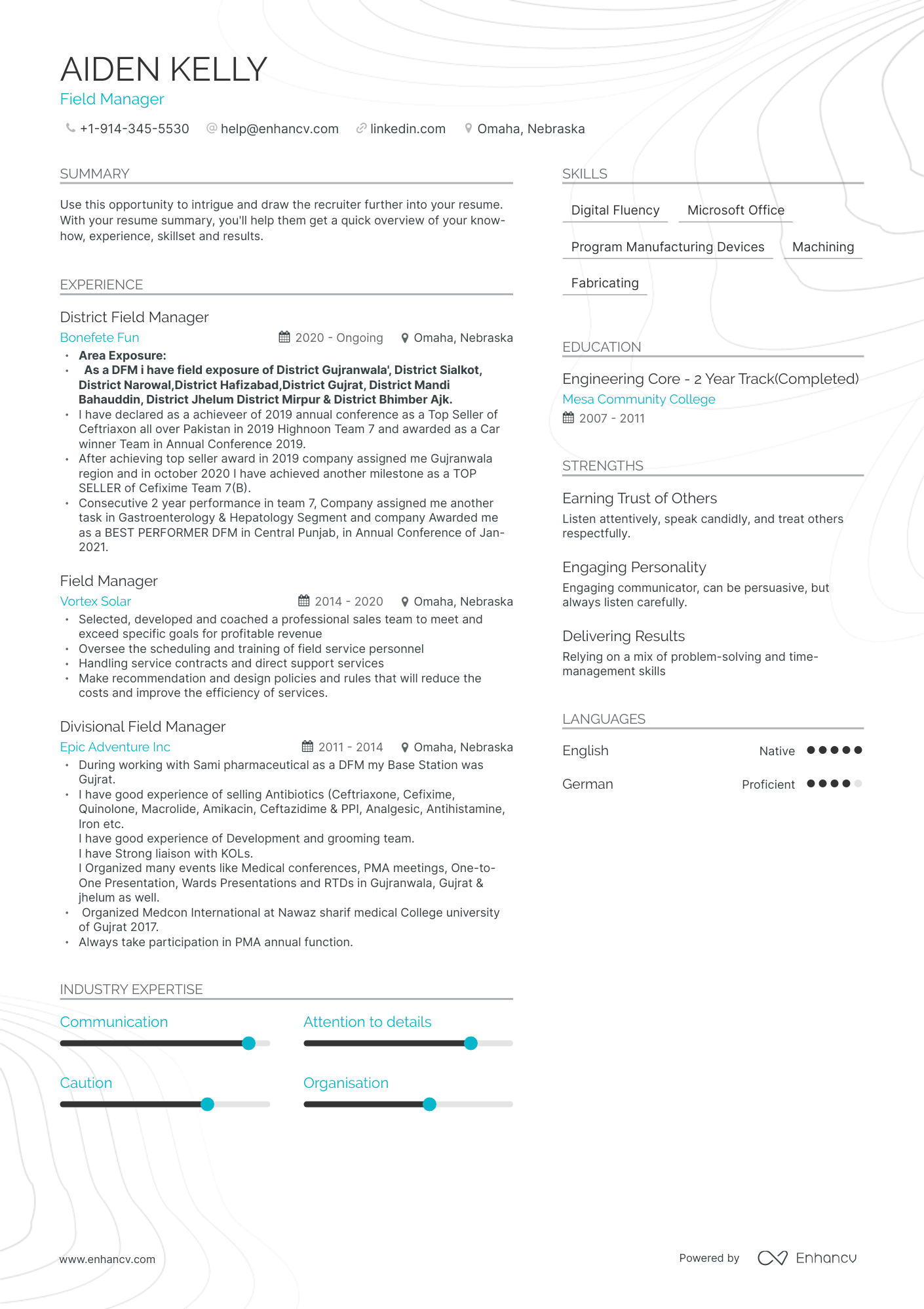 Field Manager Resume Examples & Guide for 2023 (Layout, Skills ...