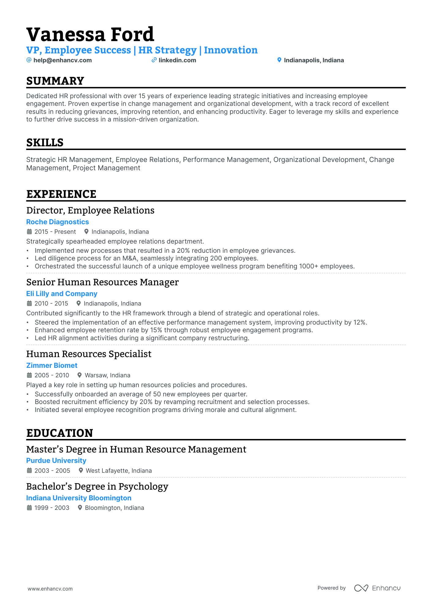 10 VP HR Resume Examples & Guide for 2025