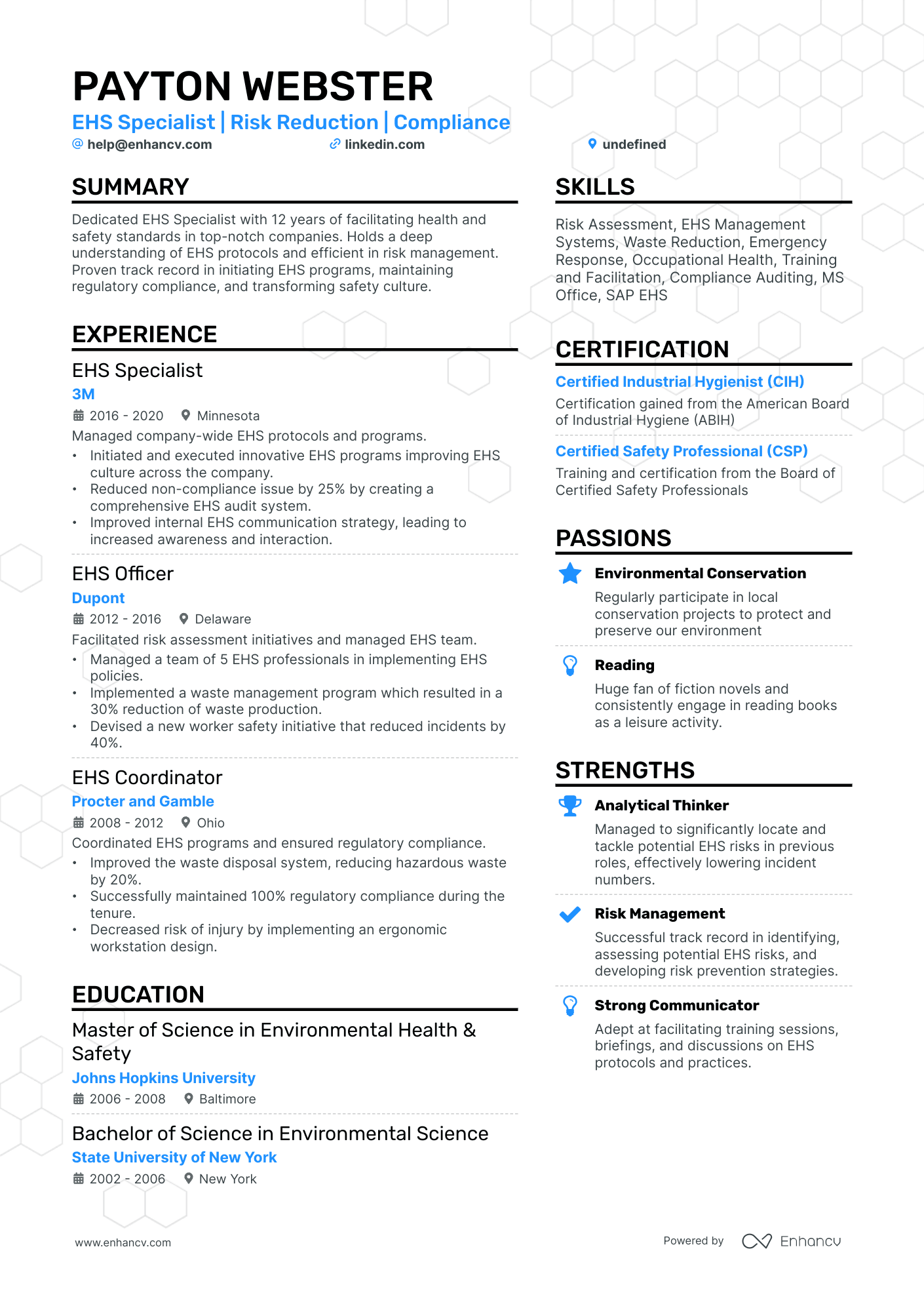 10 EHS Specialist Resume Examples & Guide for 2025