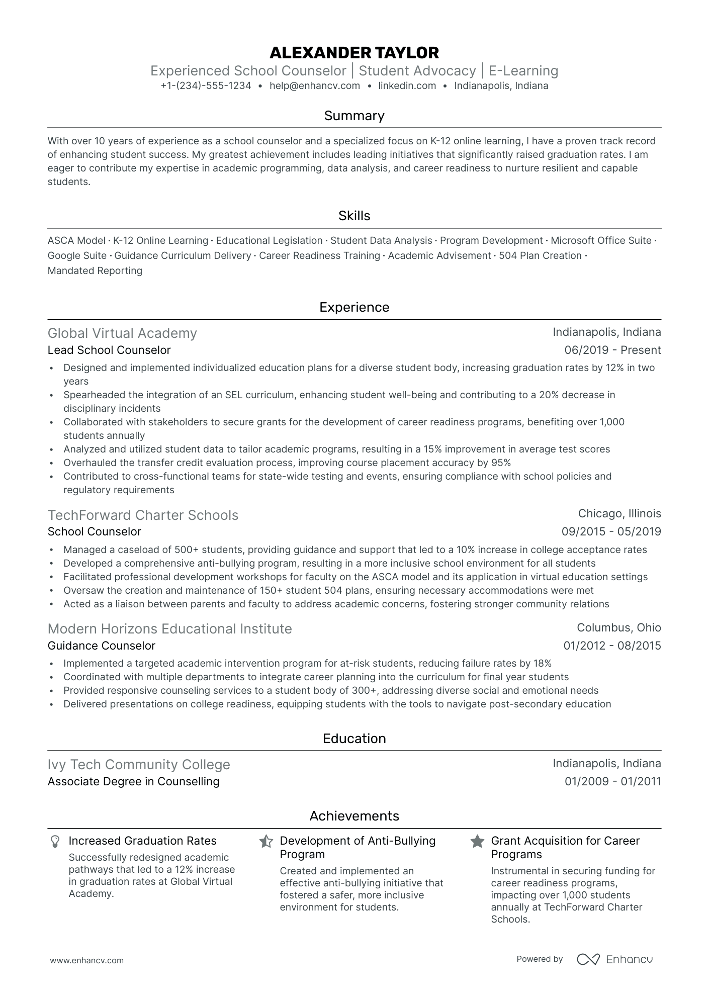 5 School Counselor Resume Examples & Guide for 2025